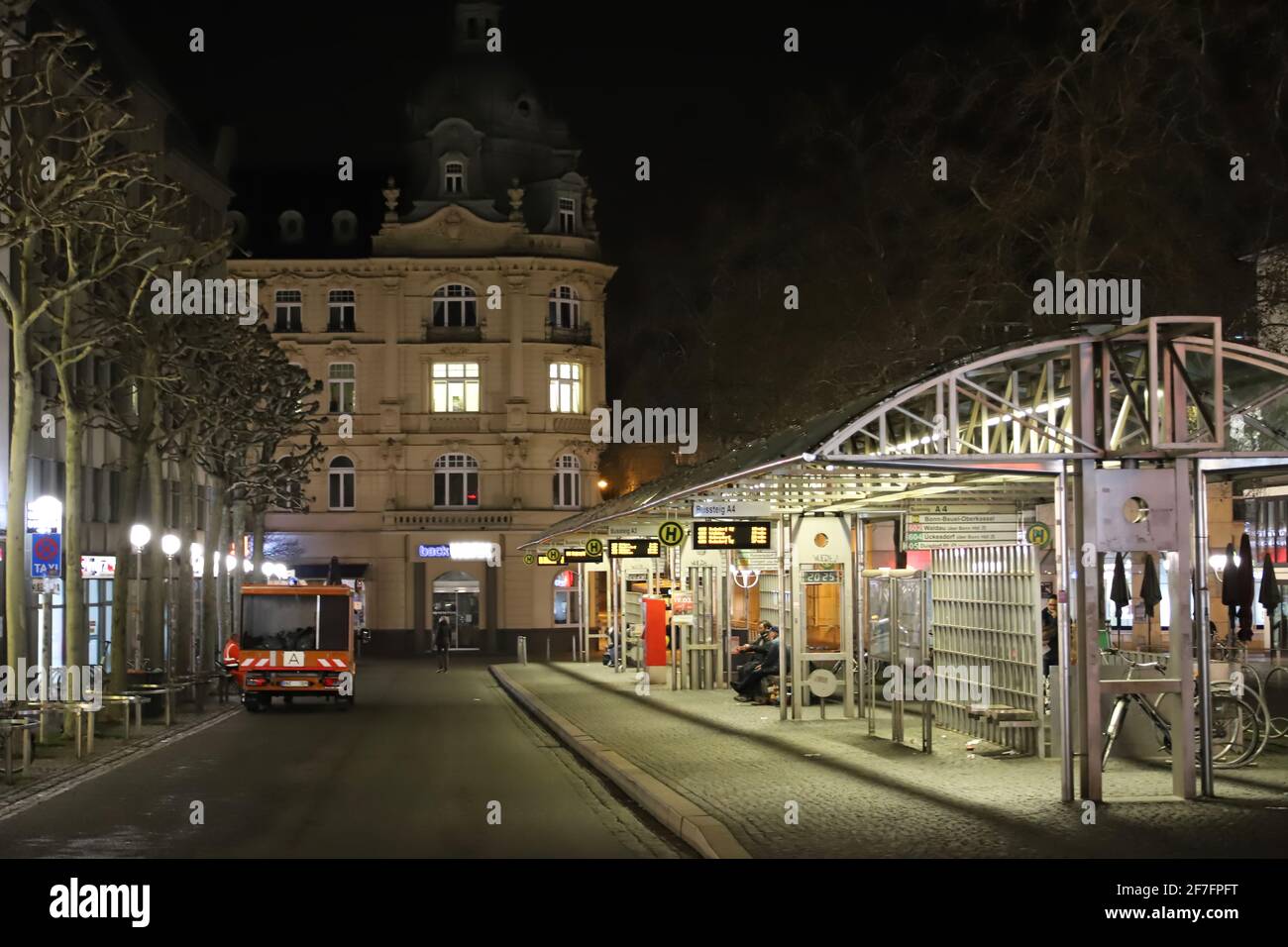 illuminated night time city of bonn Stock Photo - Alamy