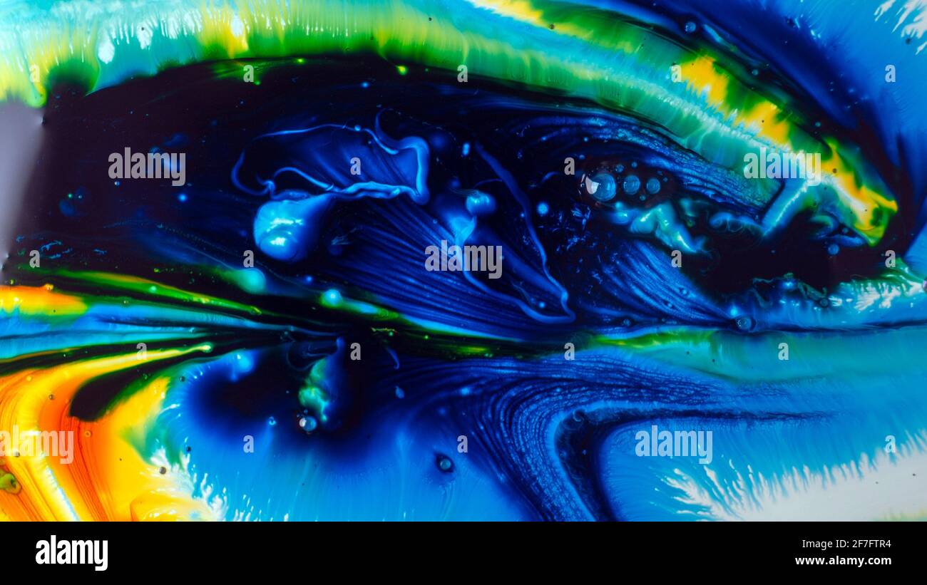 The colors of the aqueous ink are translucent. Abstract multicolored ...