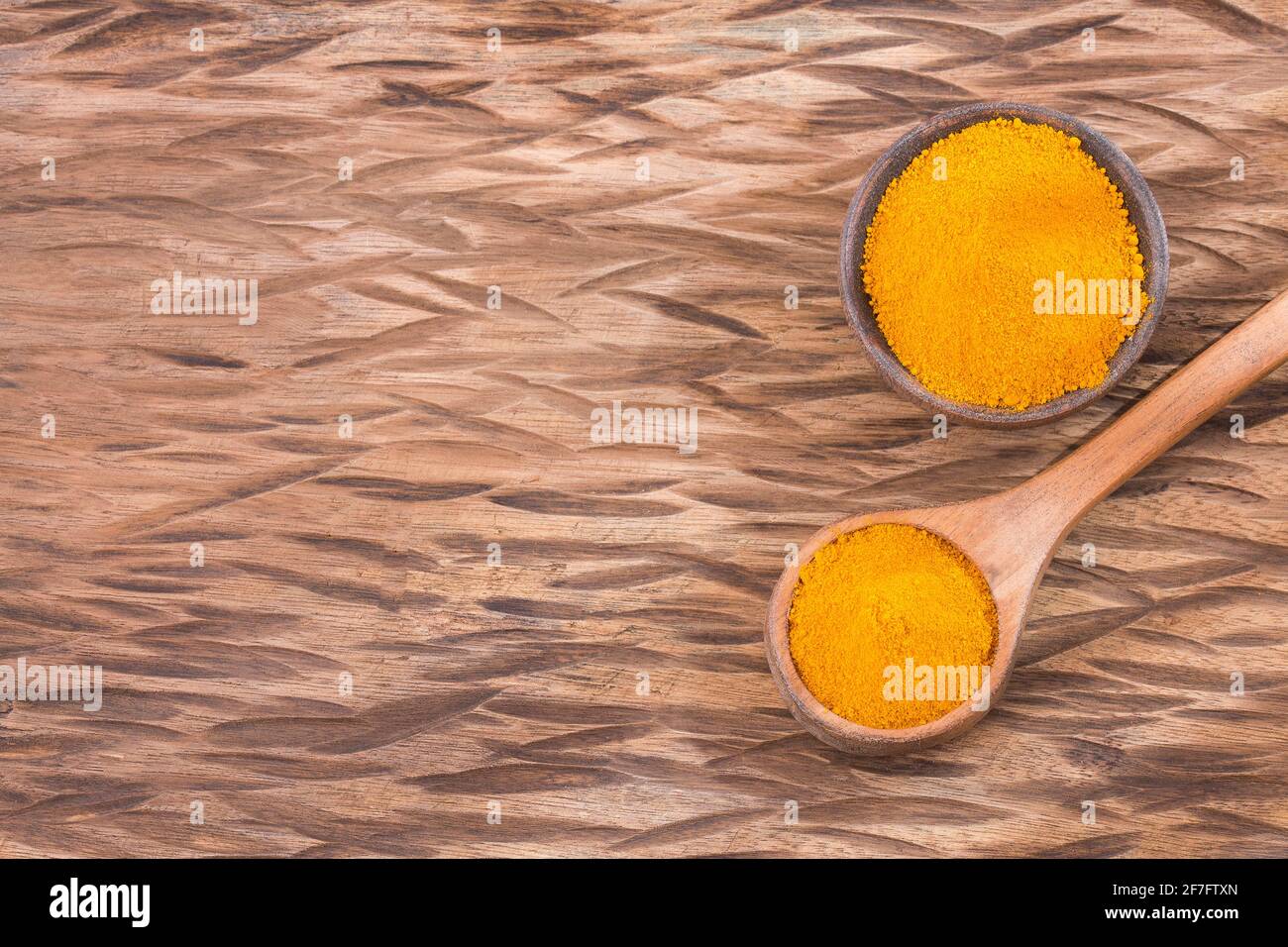 Organic turmeric powder - Curcuma longa. Top view Stock Photo - Alamy