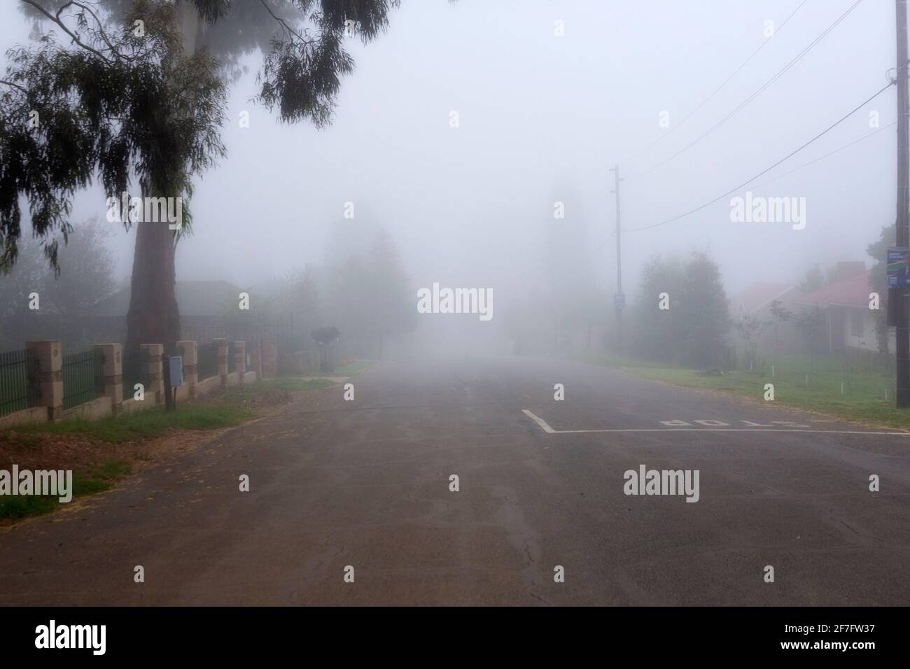 Dullstroom Misty Street Stock Photo - Alamy