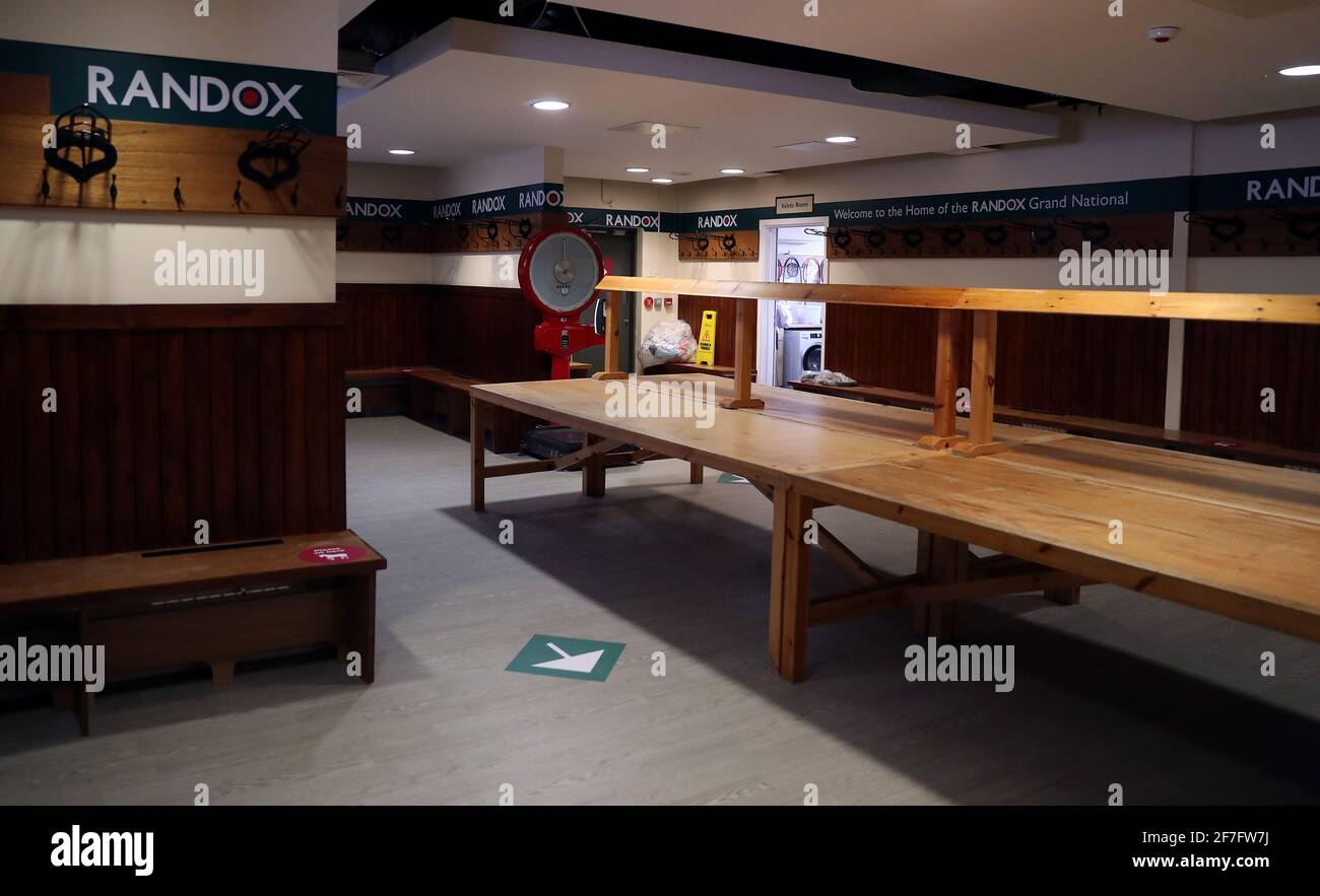 Inside the weighing room during the preview day of the 2021 Randox ...