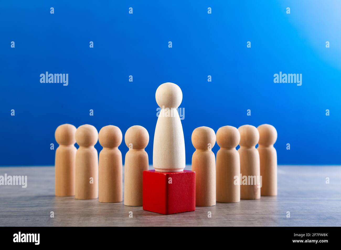 successful team leader, Leader standing out from the crown Stock Photo ...