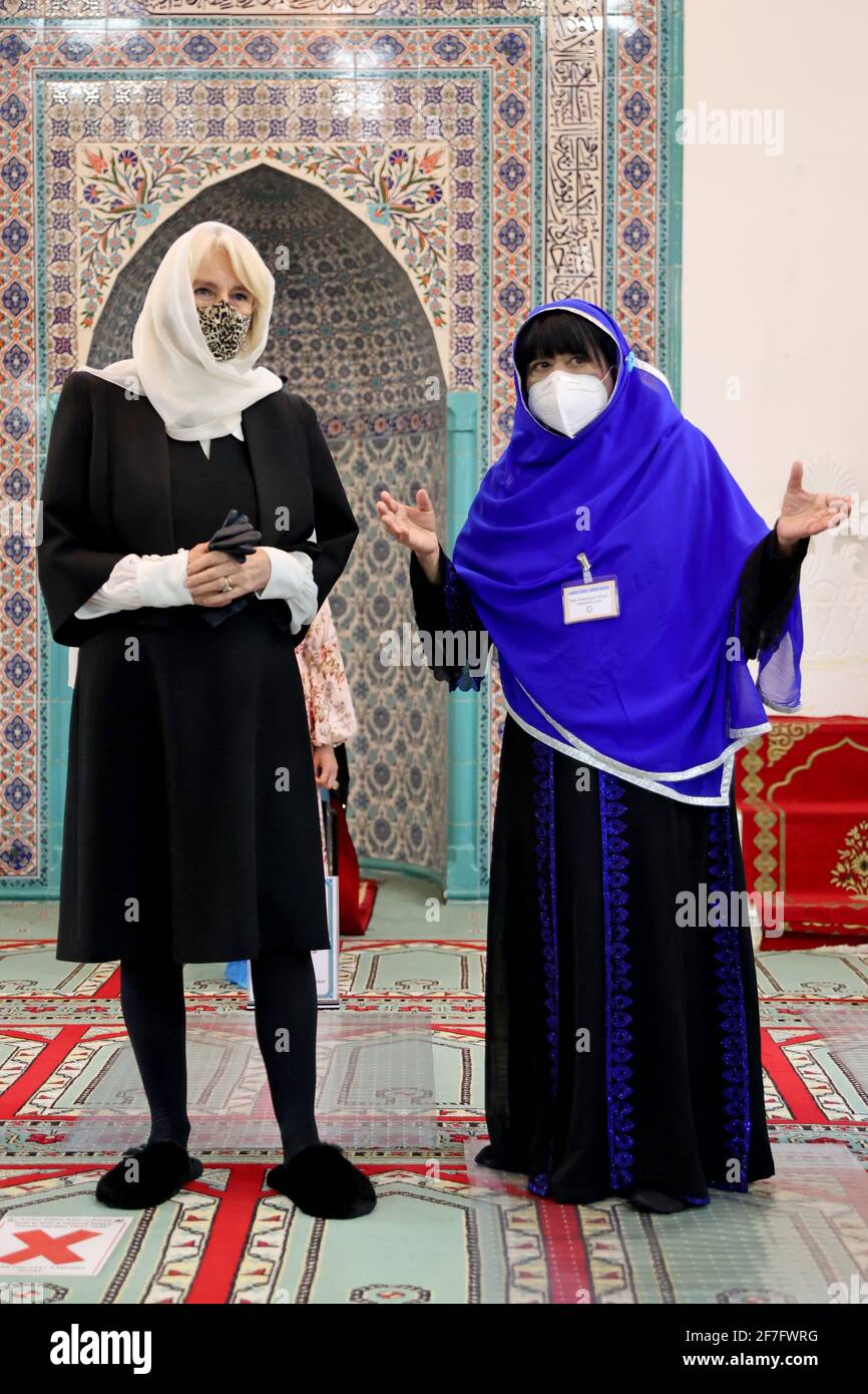 The Duchess of Cornwall is given a tour by Sister Bibi Khan, President ...