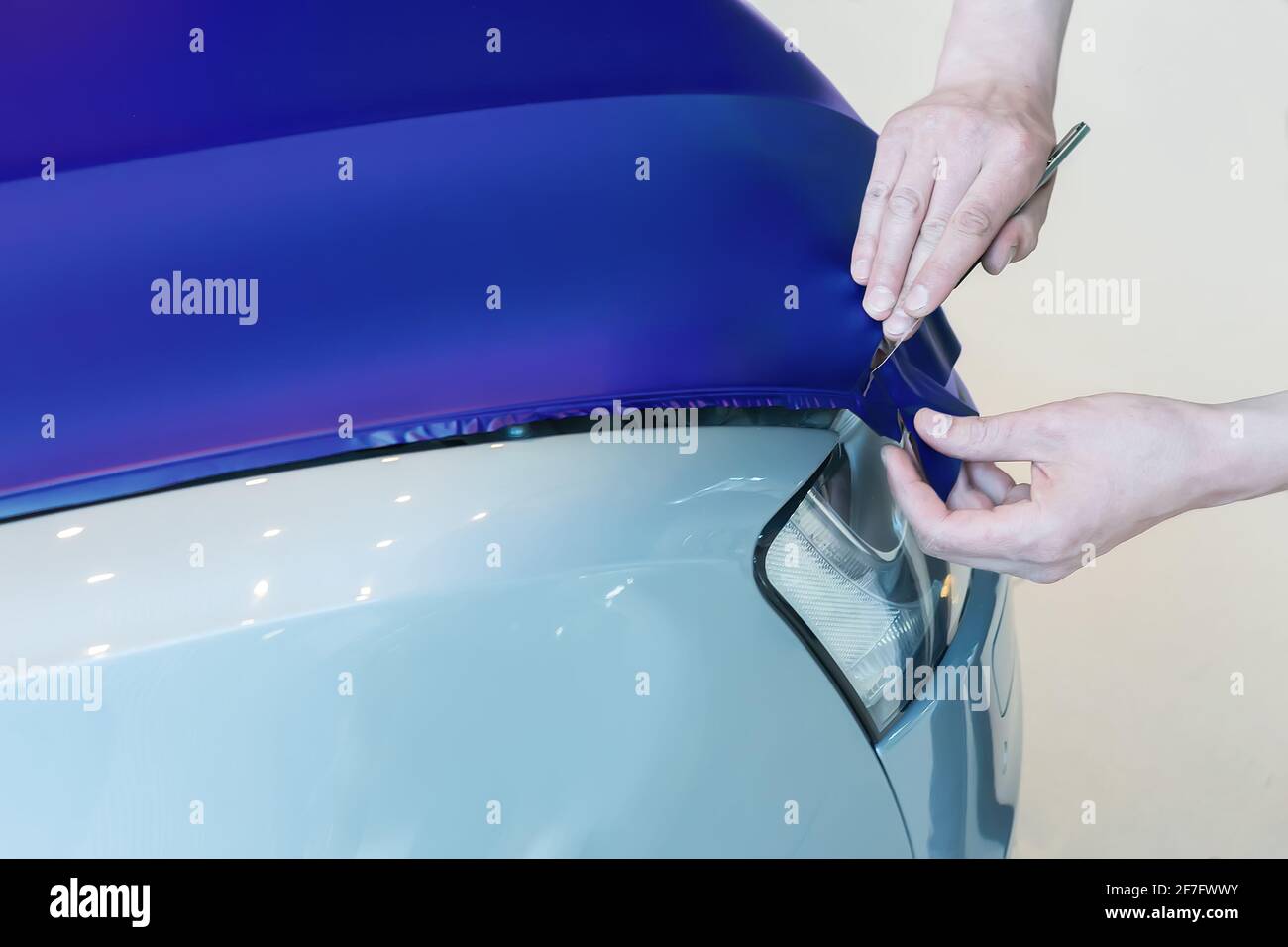pasting of car carbonic plastic closeup Stock Photo - Alamy