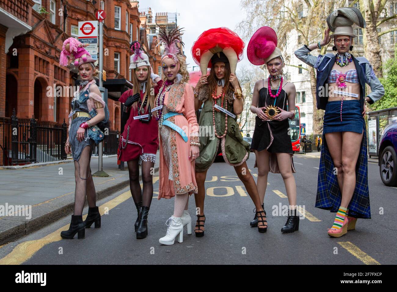 Models showcase Pierre Garroudi's collection during the designer's ...