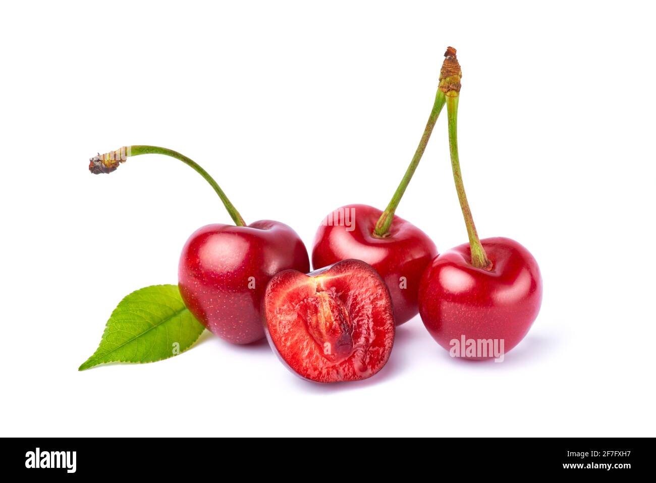 sweet cherry fruits isolated on white background Stock Photo - Alamy