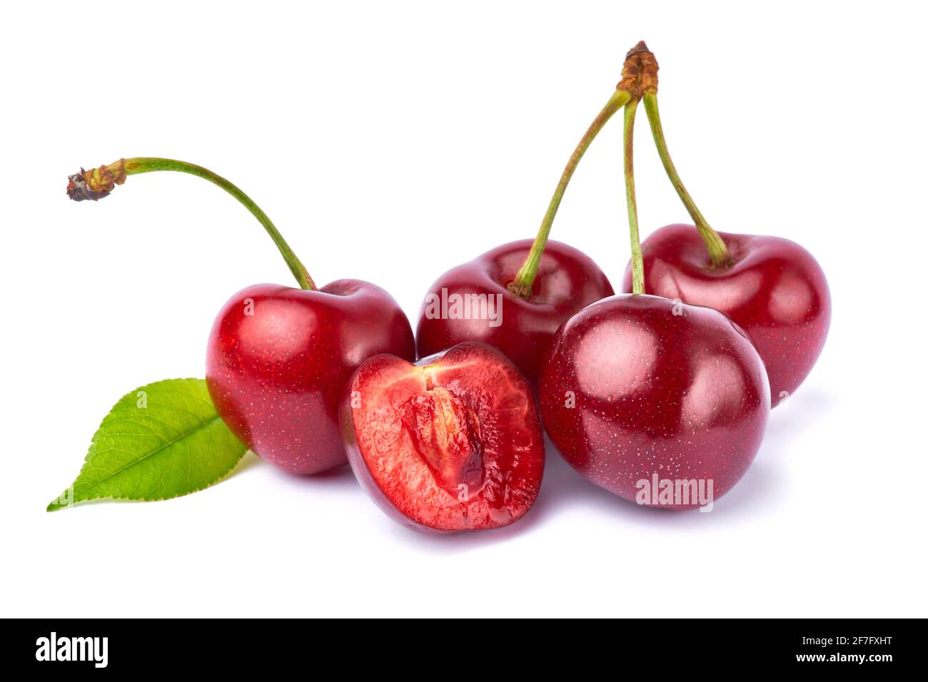 sweet cherry fruits isolated on white background Stock Photo - Alamy
