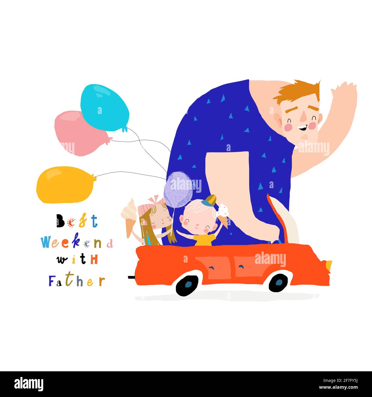 Family with car Stock Vector Images - Alamy