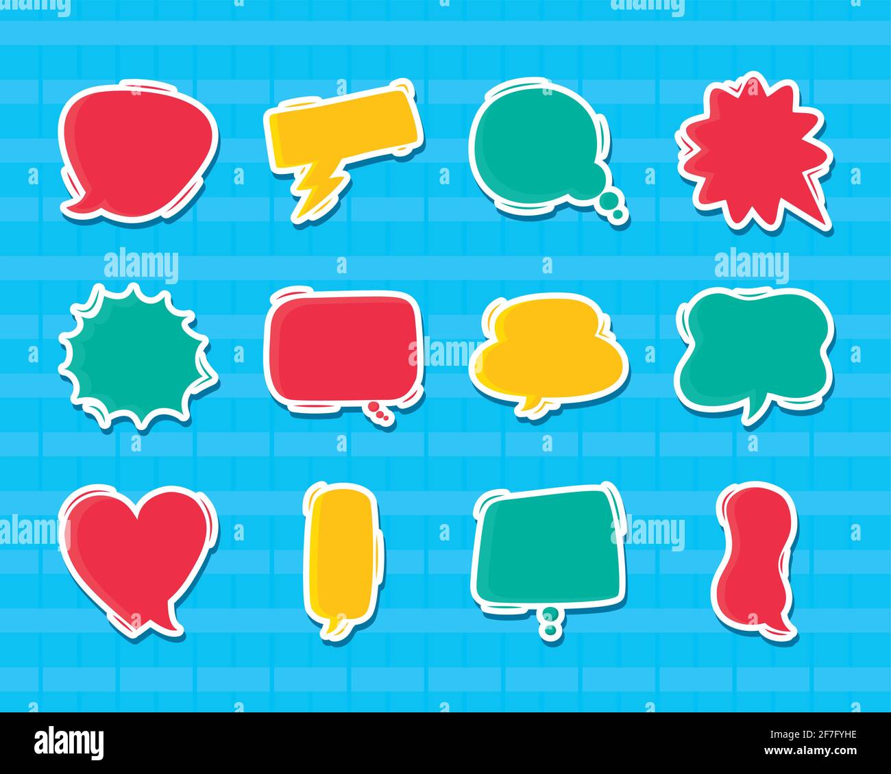 text balloons on blue background Stock Vector Image & Art - Alamy