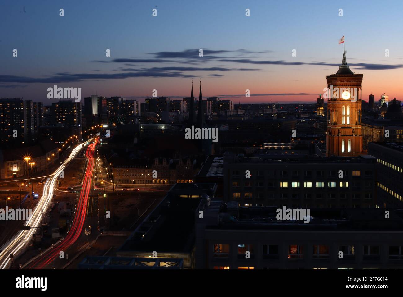Sunset in Berlin Germany Stock Photo - Alamy