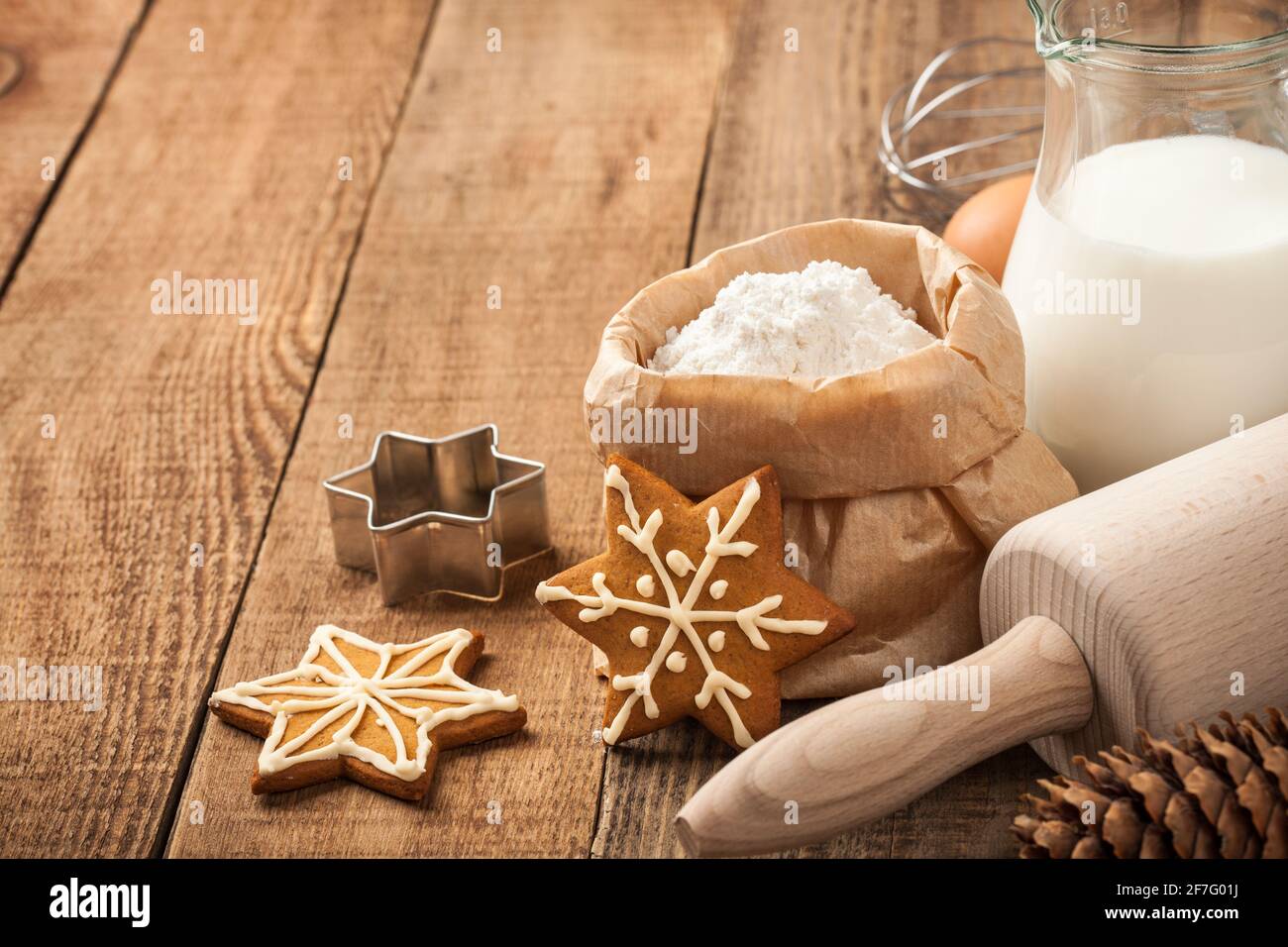 Christmas gingerbread cookies baking for holiday Stock Photo - Alamy