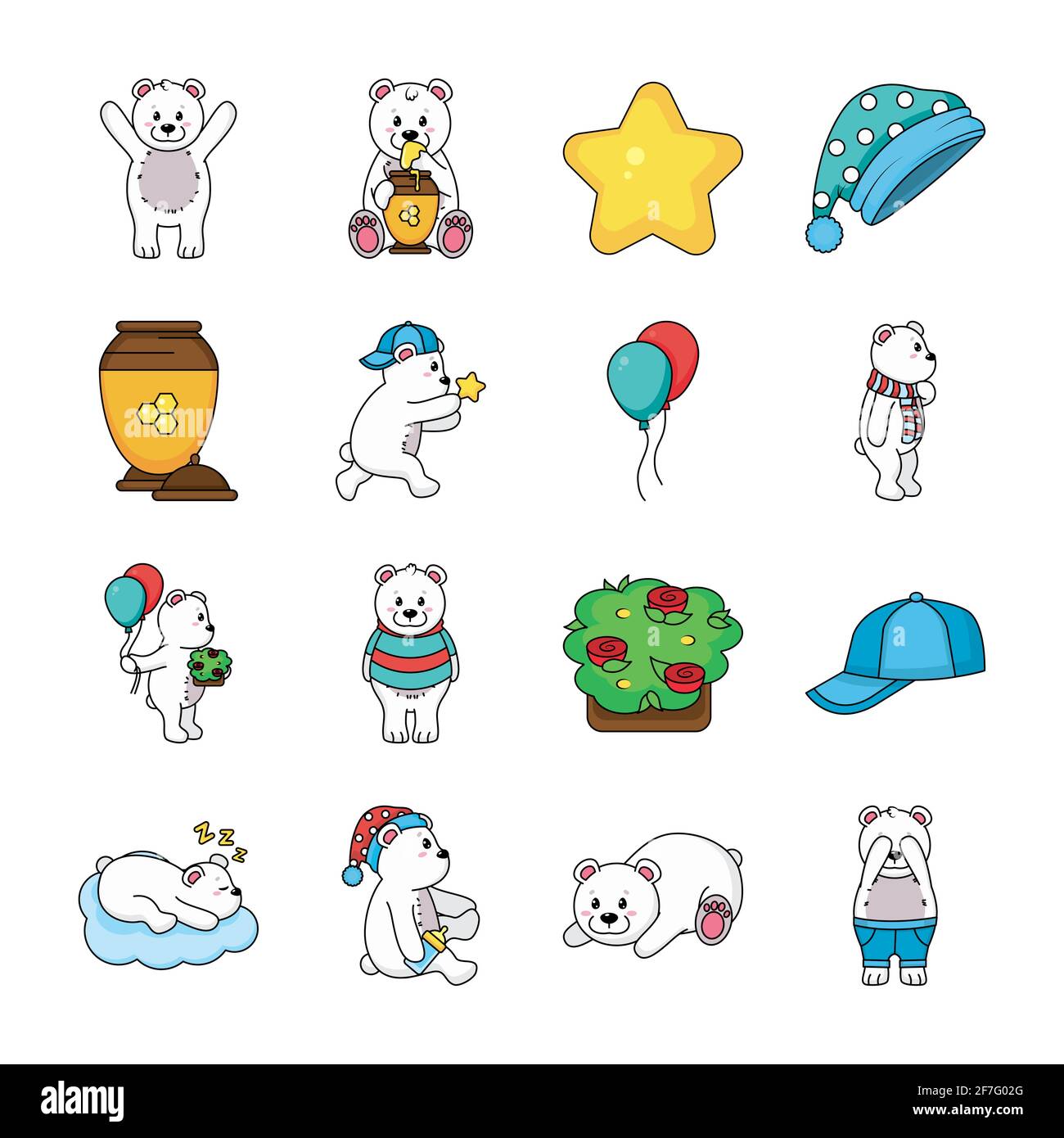 cute bears collection on background Stock Vector Image & Art - Alamy