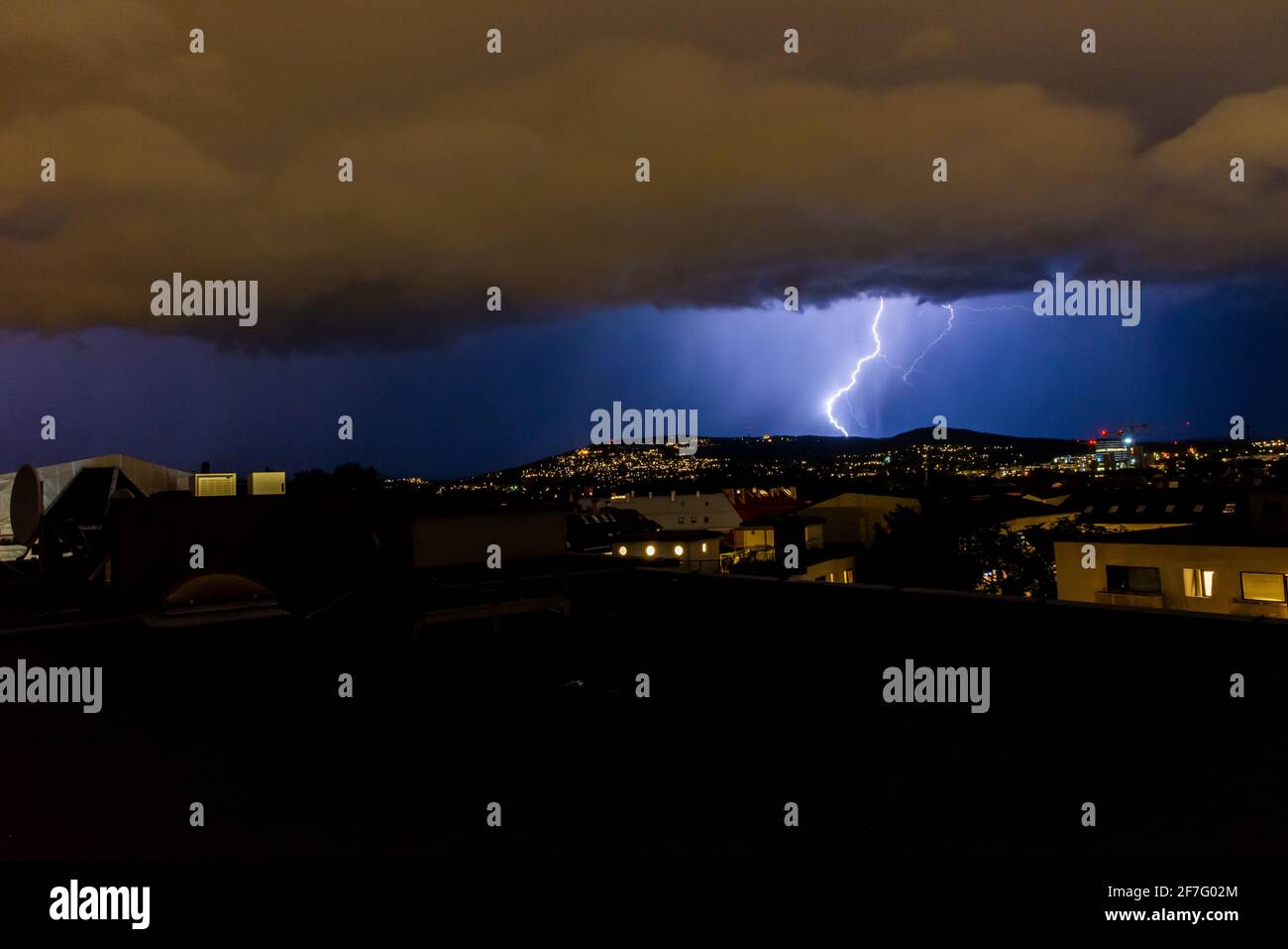 Thunderstrike in the city Stock Photo - Alamy