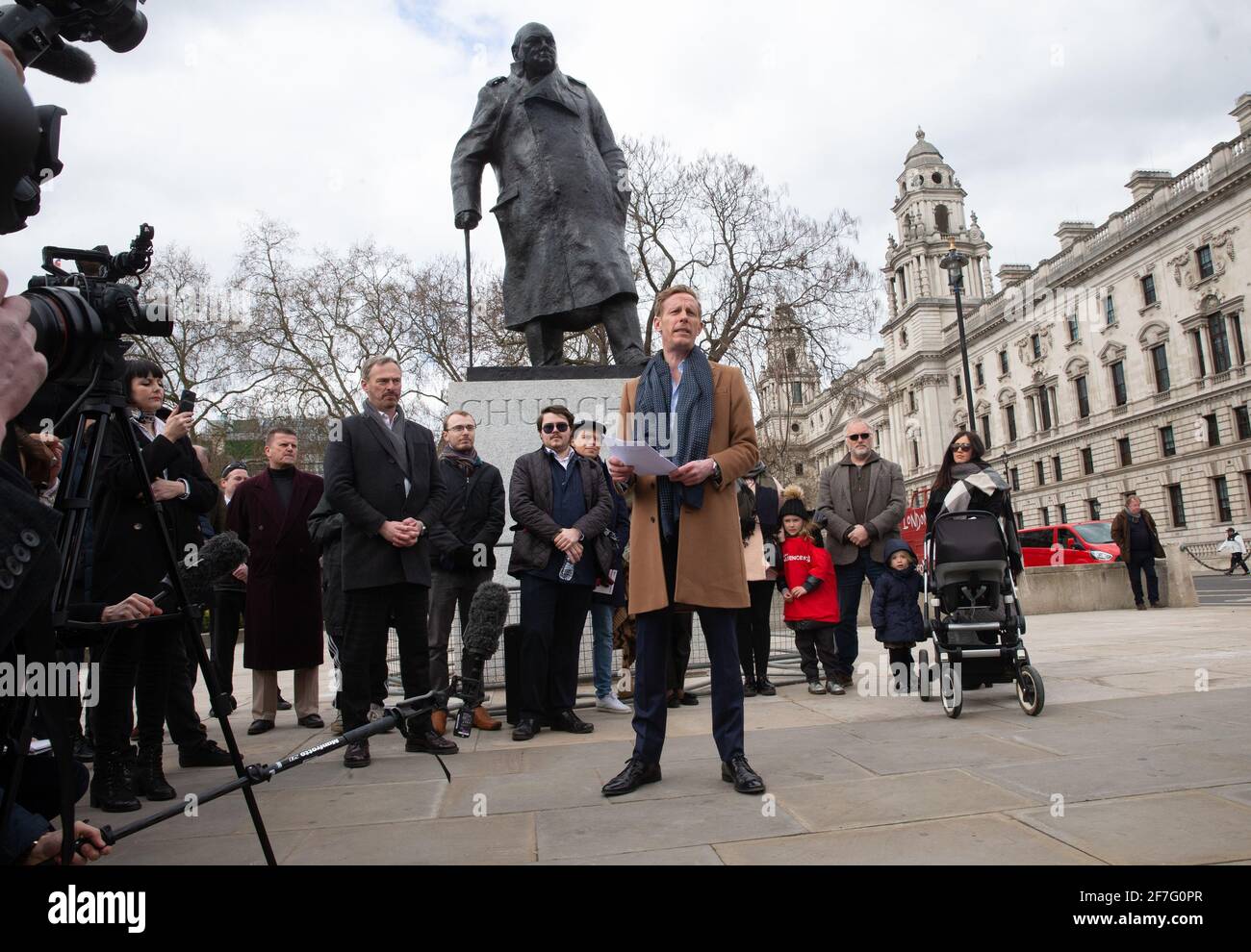 London, UK. 7th Apr, 2021. Actor Laurence Fox launches his bid to ...
