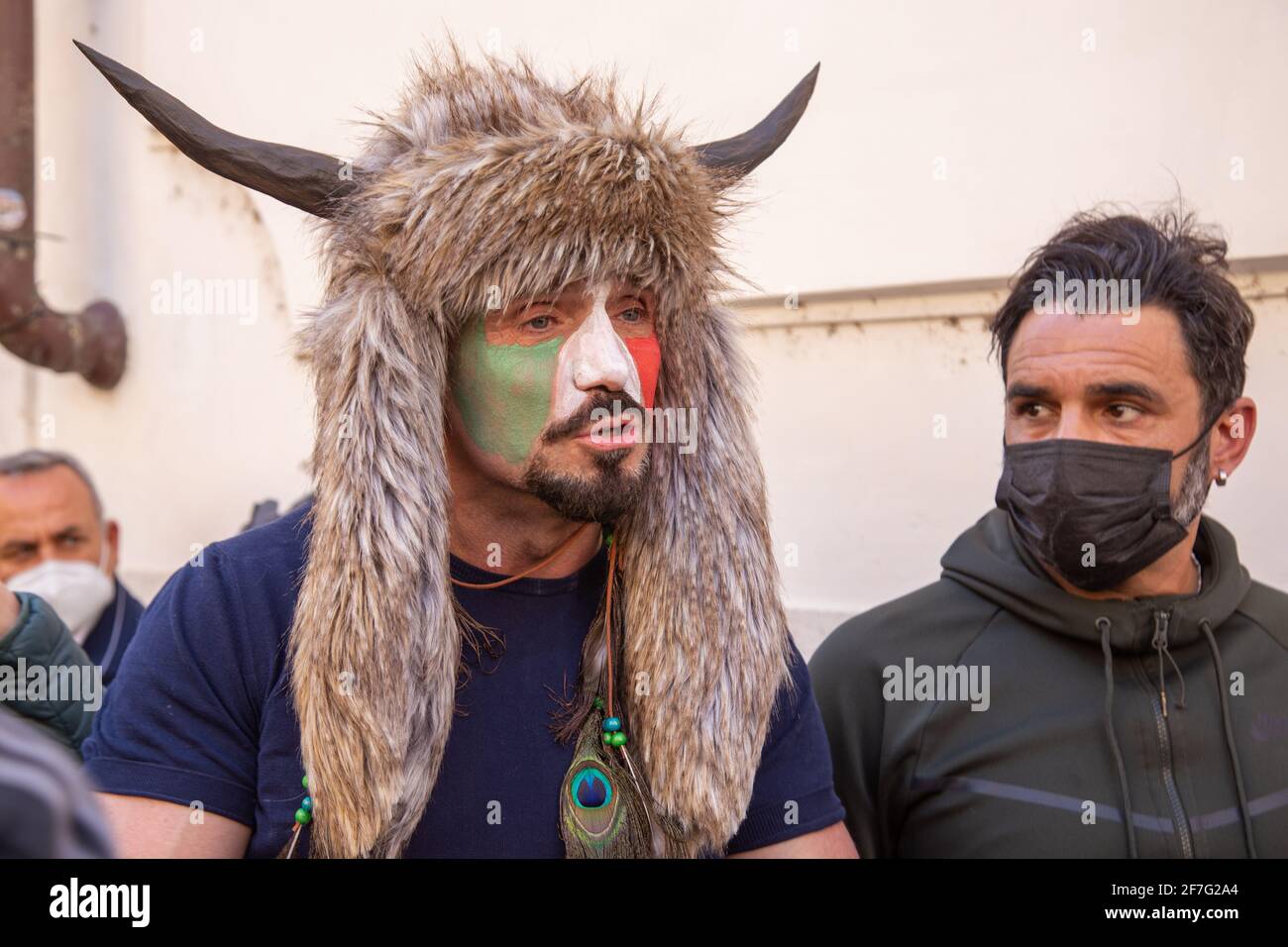 Qanon shaman look alike hi-res stock photography and images - Alamy