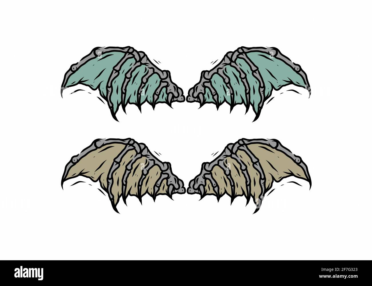 Skeleton illustration of vintage wings design Stock Vector Image & Art ...