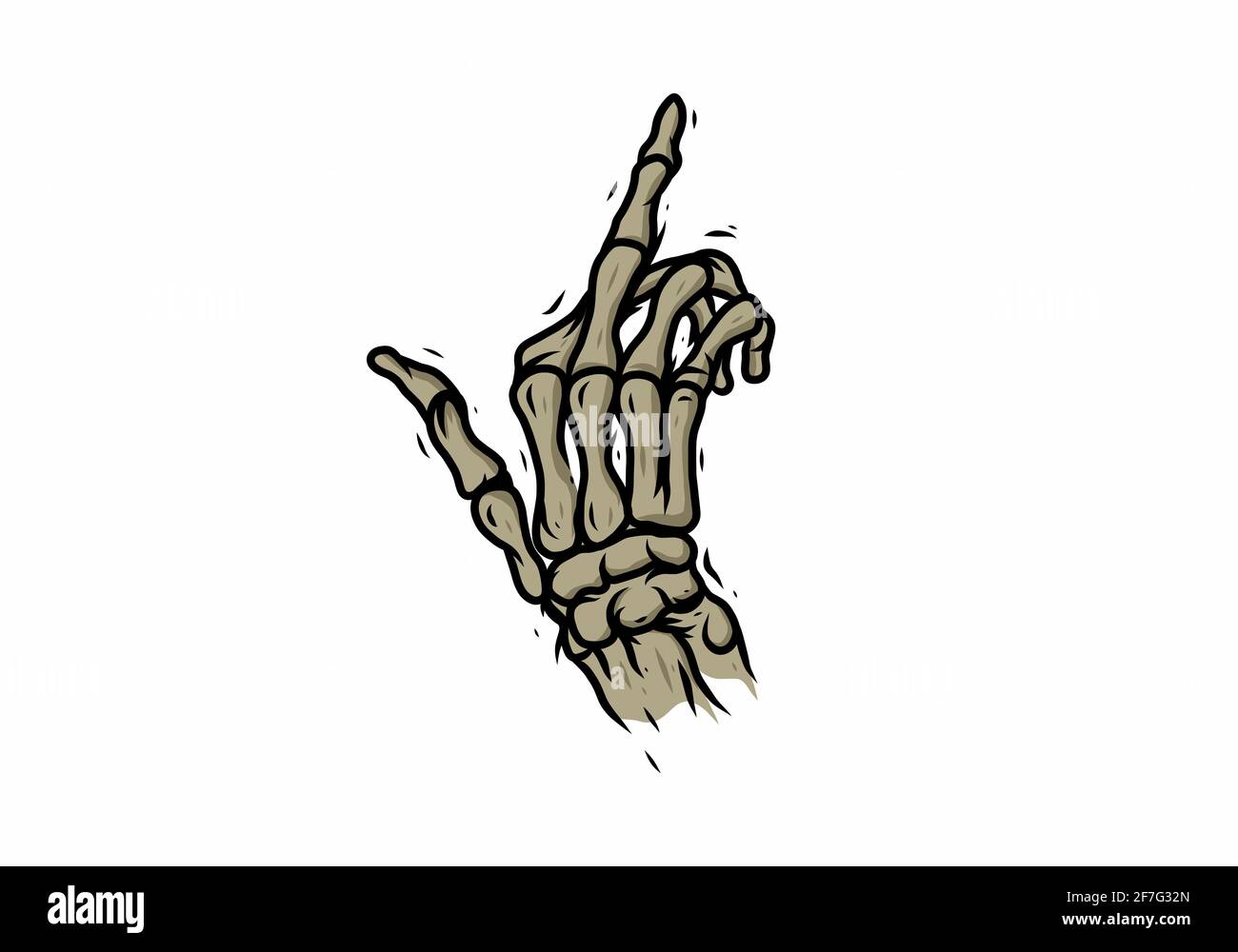 Skeleton illustration of one hand design Stock Vector Image & Art - Alamy