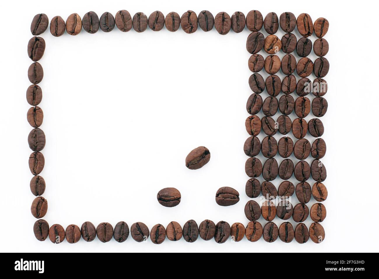 frame made of coffee beans on white background Stock Photo - Alamy