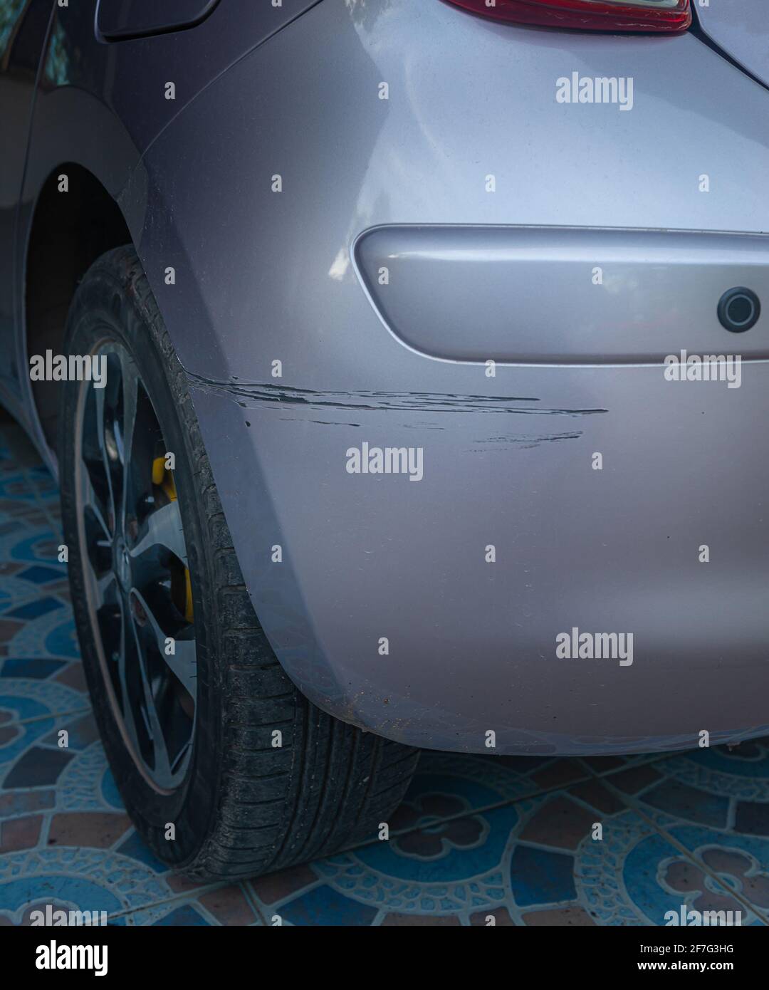 Backside of car get damaged, Insureance Stock Photo - Alamy