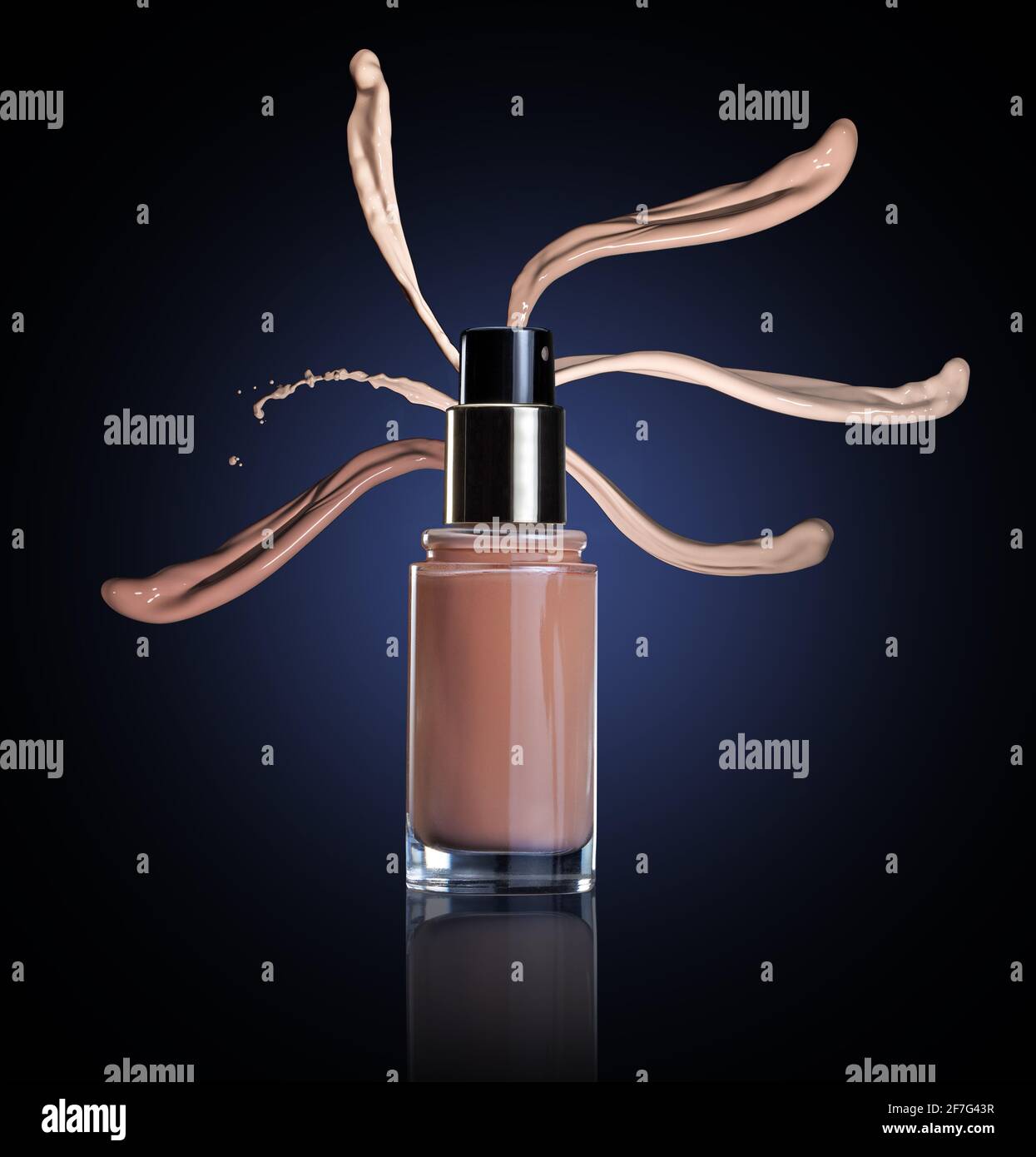 liquid foundation and shades sample set on dark background Stock Photo ...