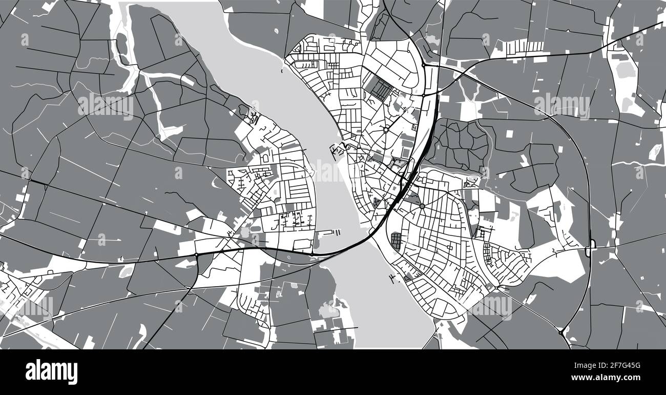 Urban vector city map of Nykobing falster, Denmark Stock Vector Image ...