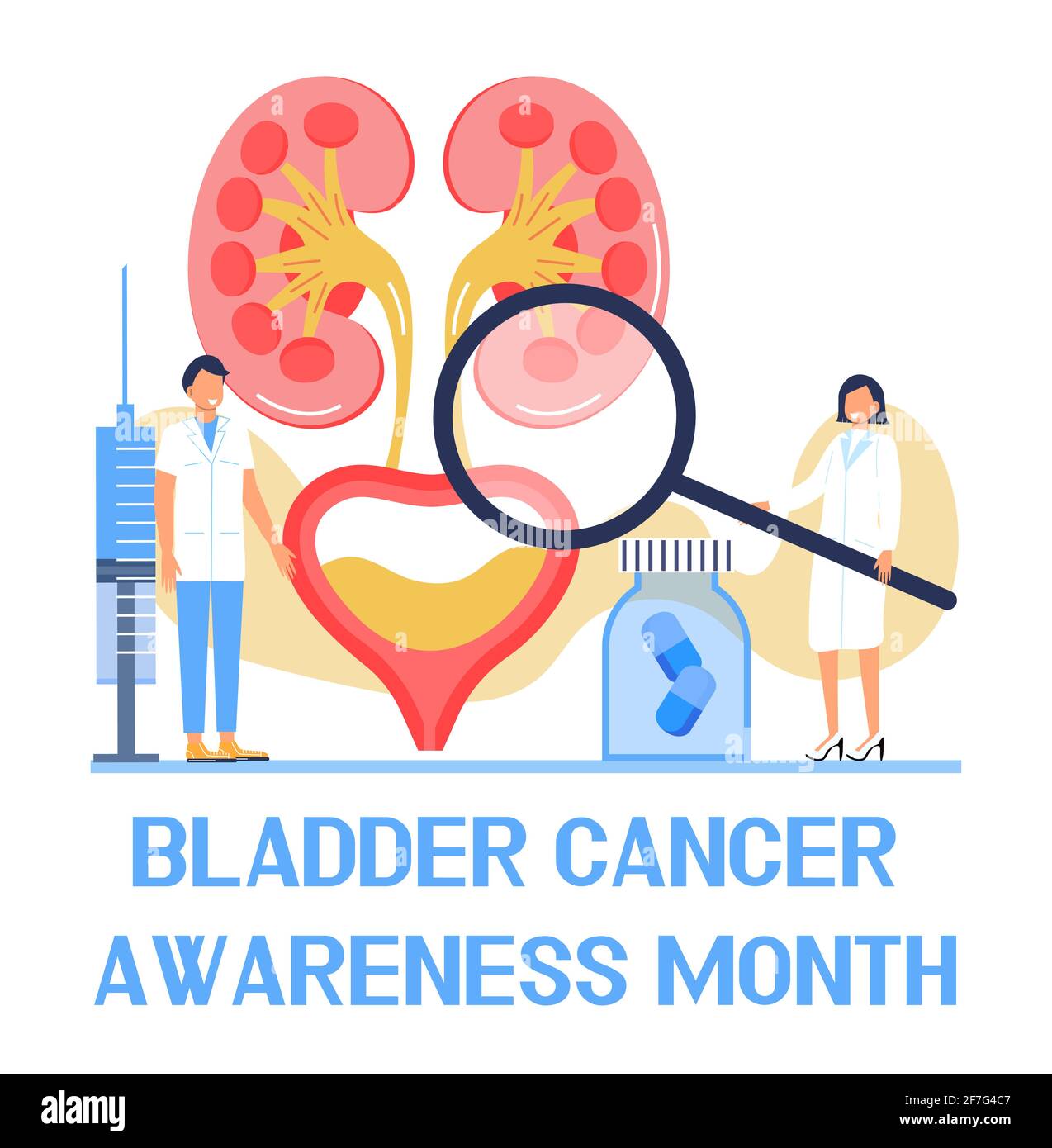 Bladder cancer awareness month concept vector. Event celebrated in May ...