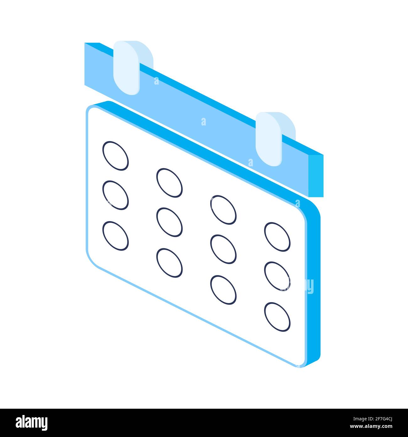 Calendar vector isometric icon. Attention or reminder notification of ...