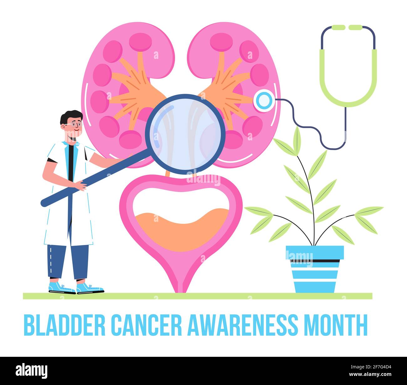 Bladder cancer awareness month concept vector. Event celebrated in May ...
