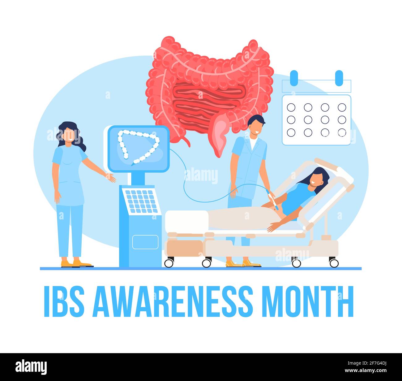 Irritable Bowel syndrome awareness month observed in April. IBS medical event concept vector ...