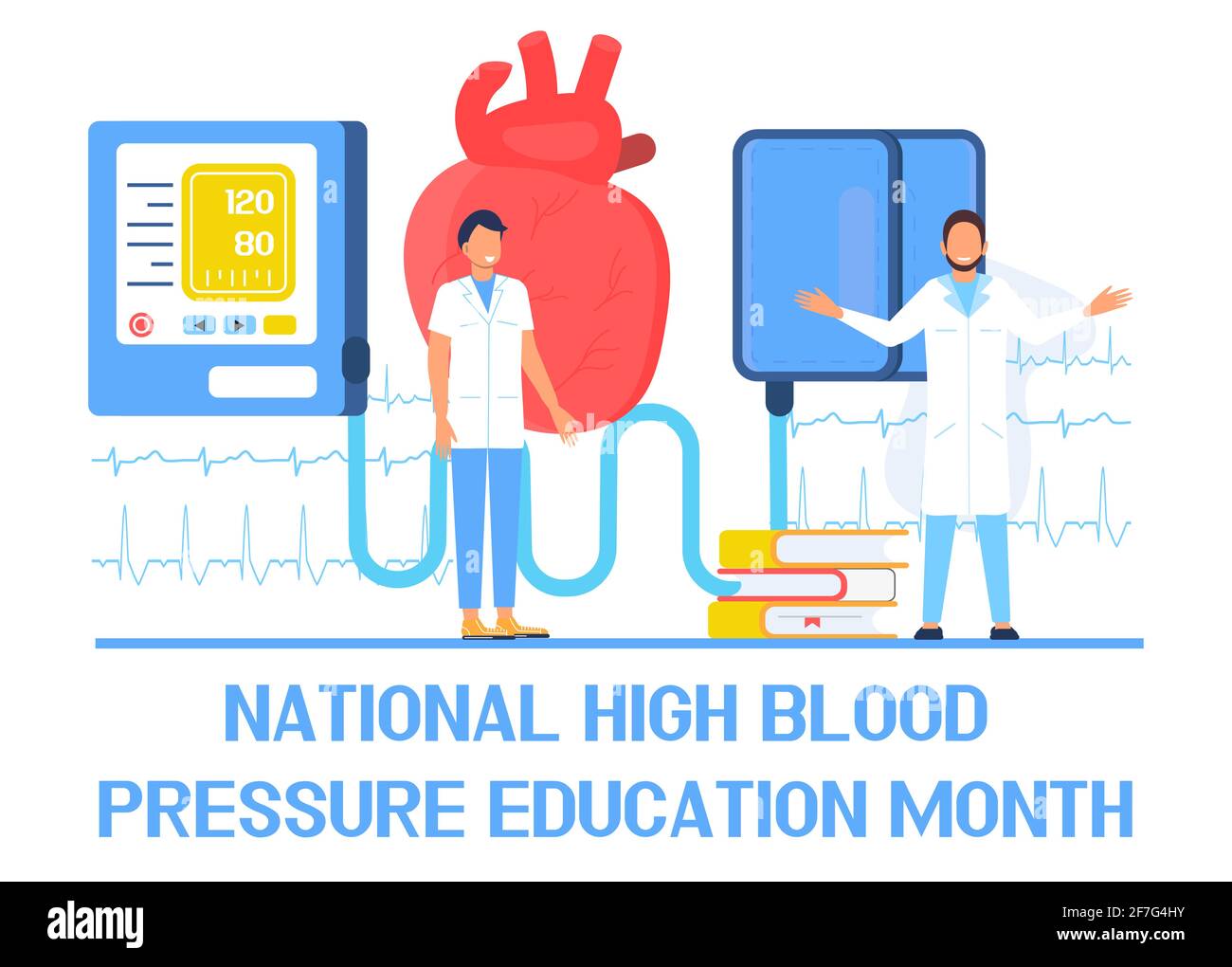 National High Blood pressure education month concept vector. HBP event ...