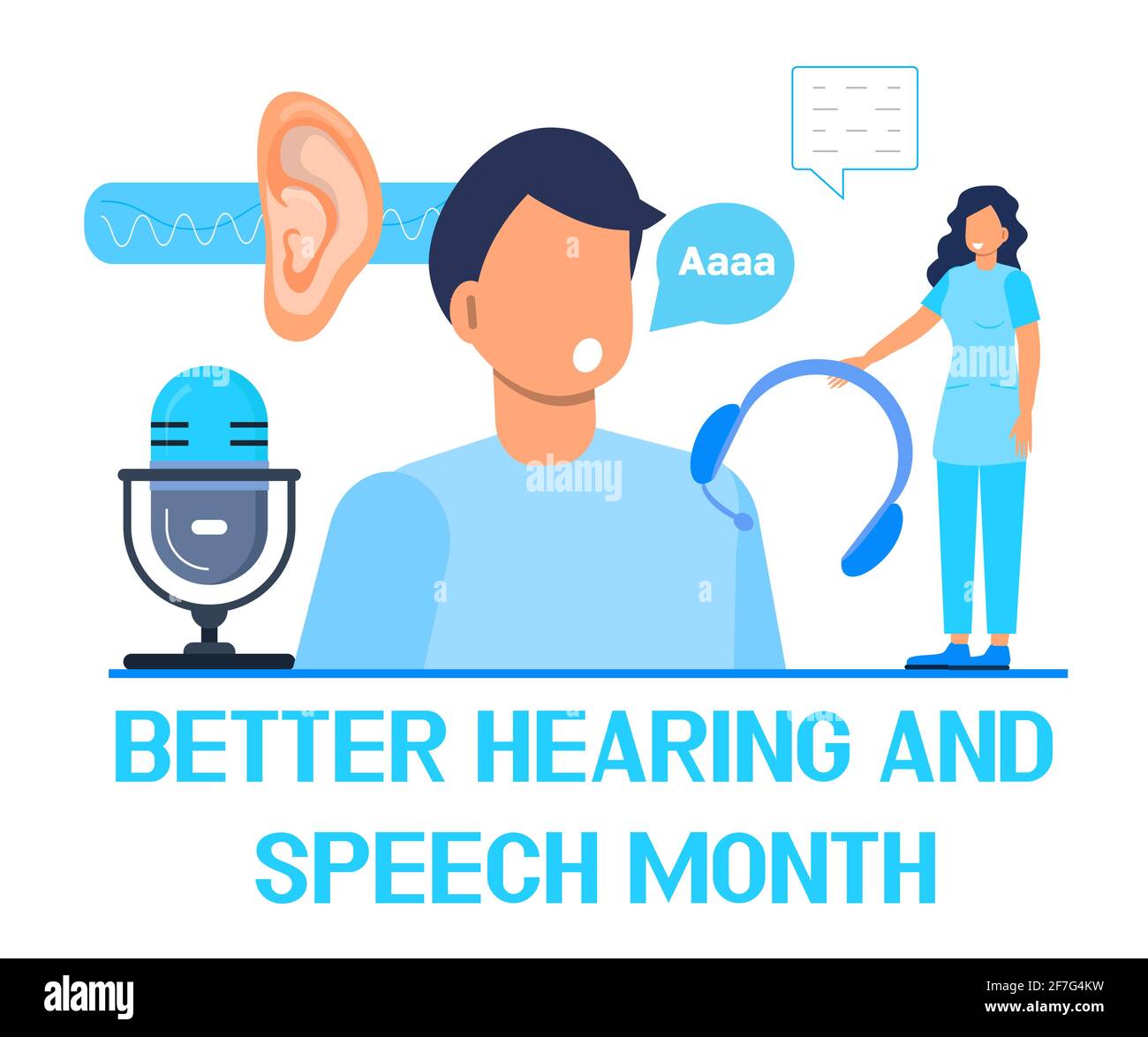 Better hearing and speech month concept vector. BHSM event is observed ...