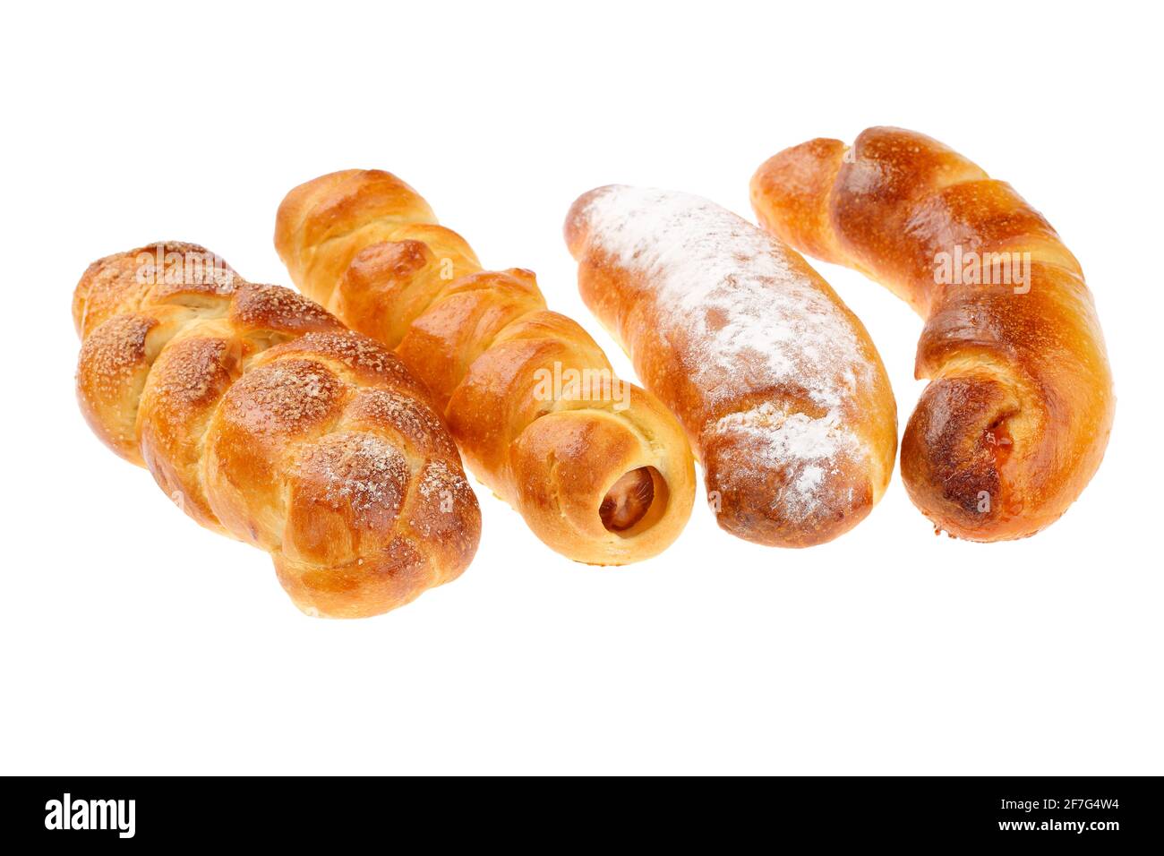 Four delicious traditional Bulgarian breakfast pastries, isolated on ...
