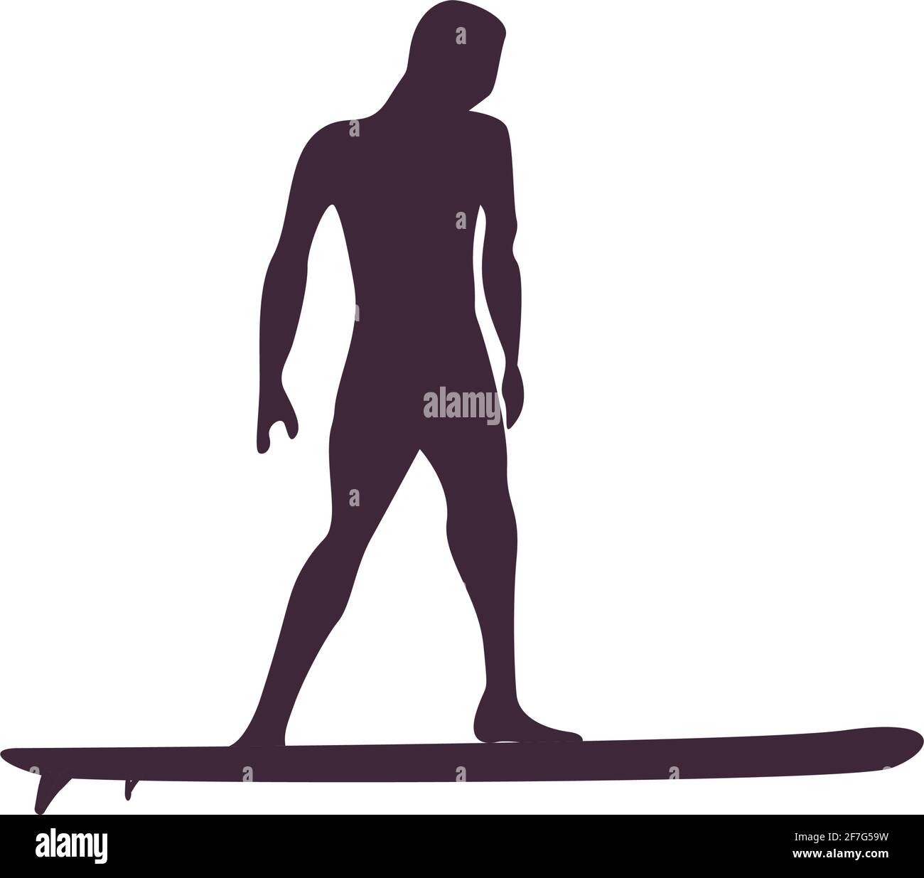 Isolated man with surfboard silhouette Stock Vector Image & Art - Alamy