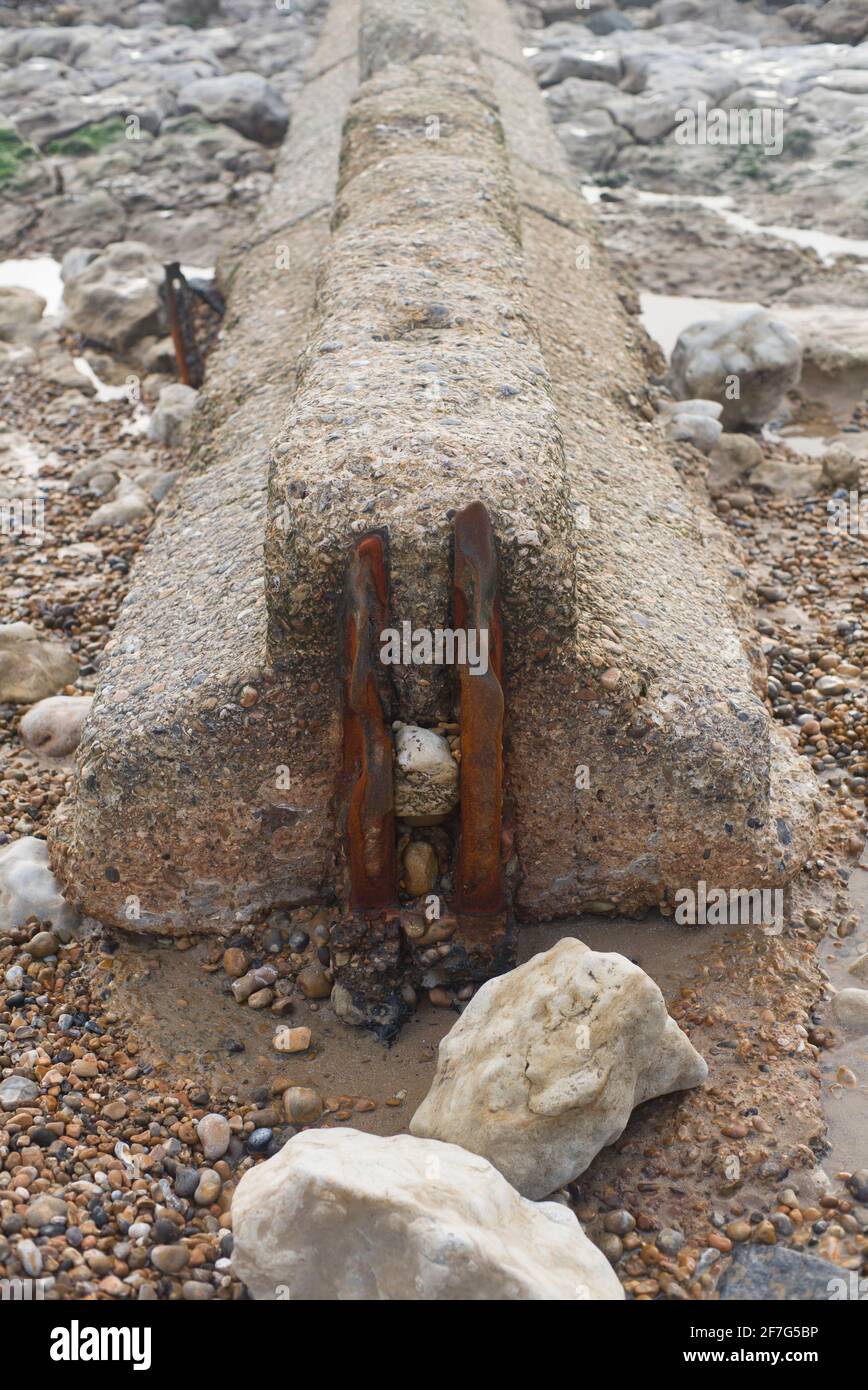 Old sea defence wall Stock Photo - Alamy