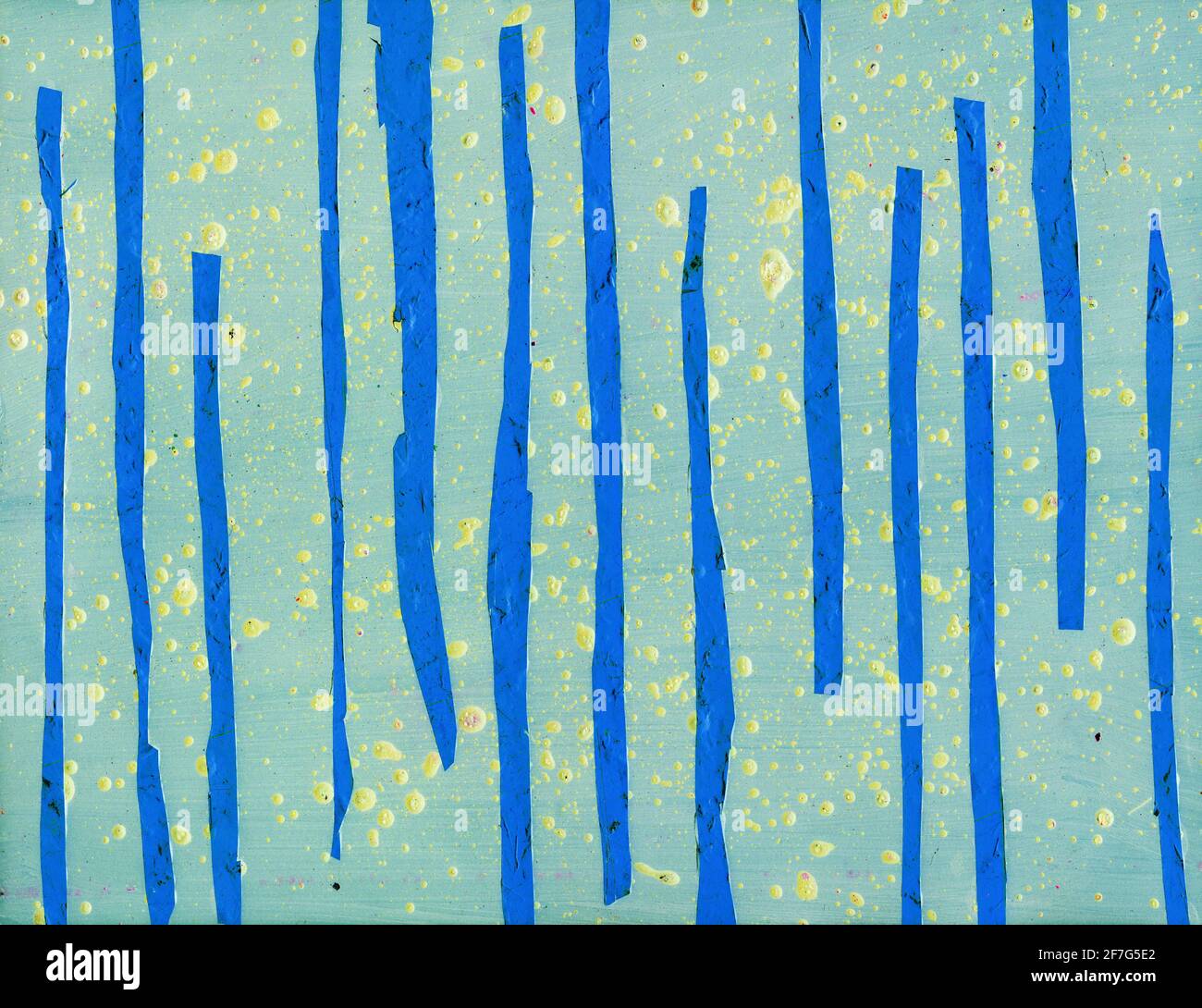 Contemporary abstract art illustration. Vertical paper strips and color ...