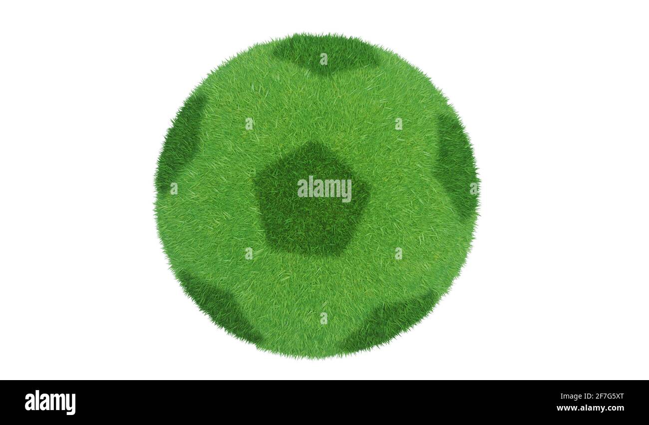 3d rendering. Green grass ball isolated on white background Stock Photo ...