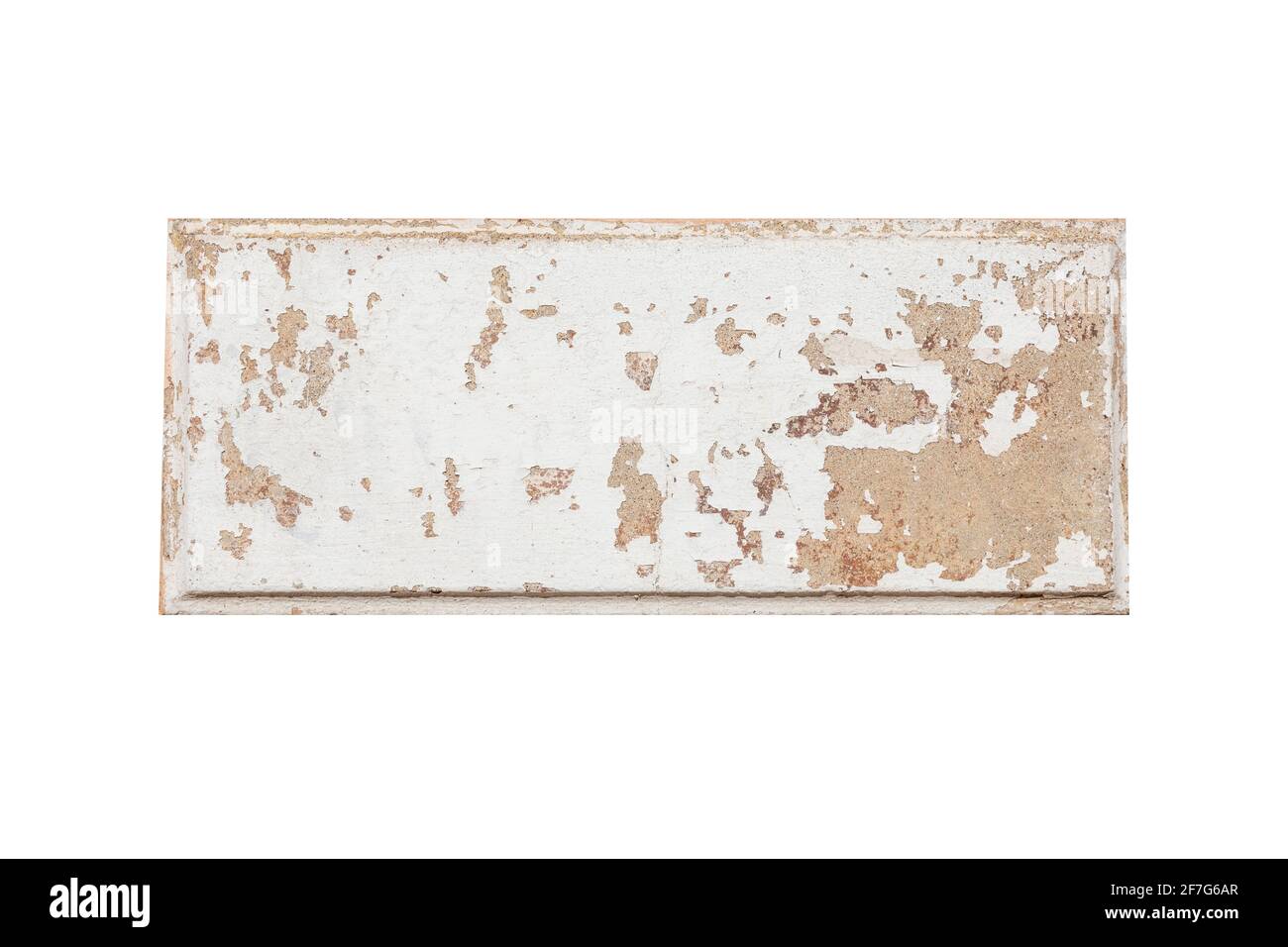 old stone plaque with cracks isolated on a white background. High ...