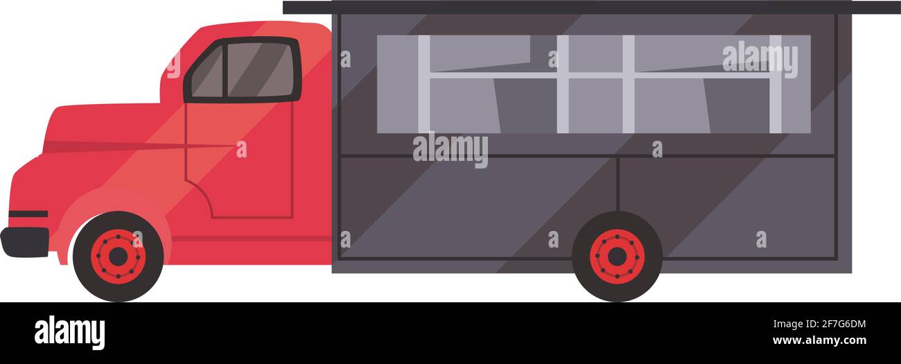 black red food truck vehicle Stock Vector Image & Art - Alamy