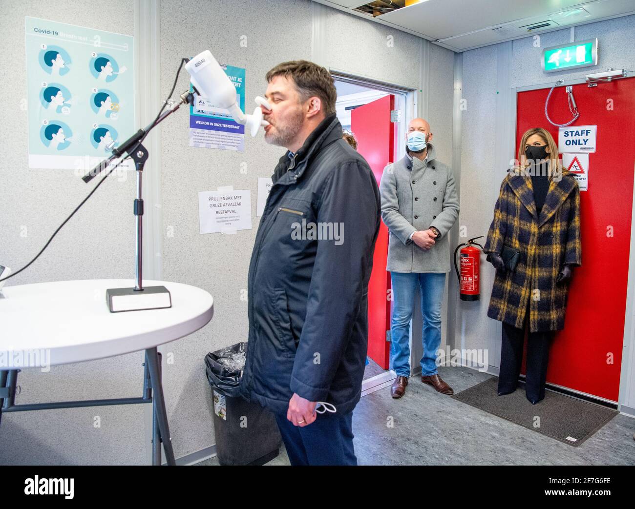 Rotterdam, The Netherlands. 07 Apr 2021. Queen Maxima during a working ...