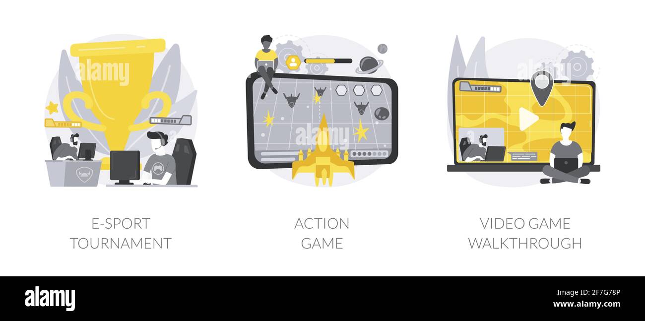 Popular pc game abstract concept vector illustrations Stock Vector ...