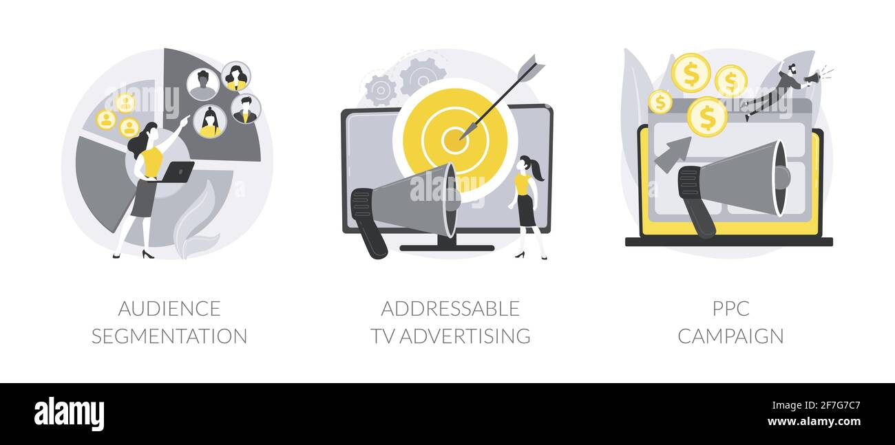 Digital ad campaign abstract concept vector illustrations Stock Vector ...