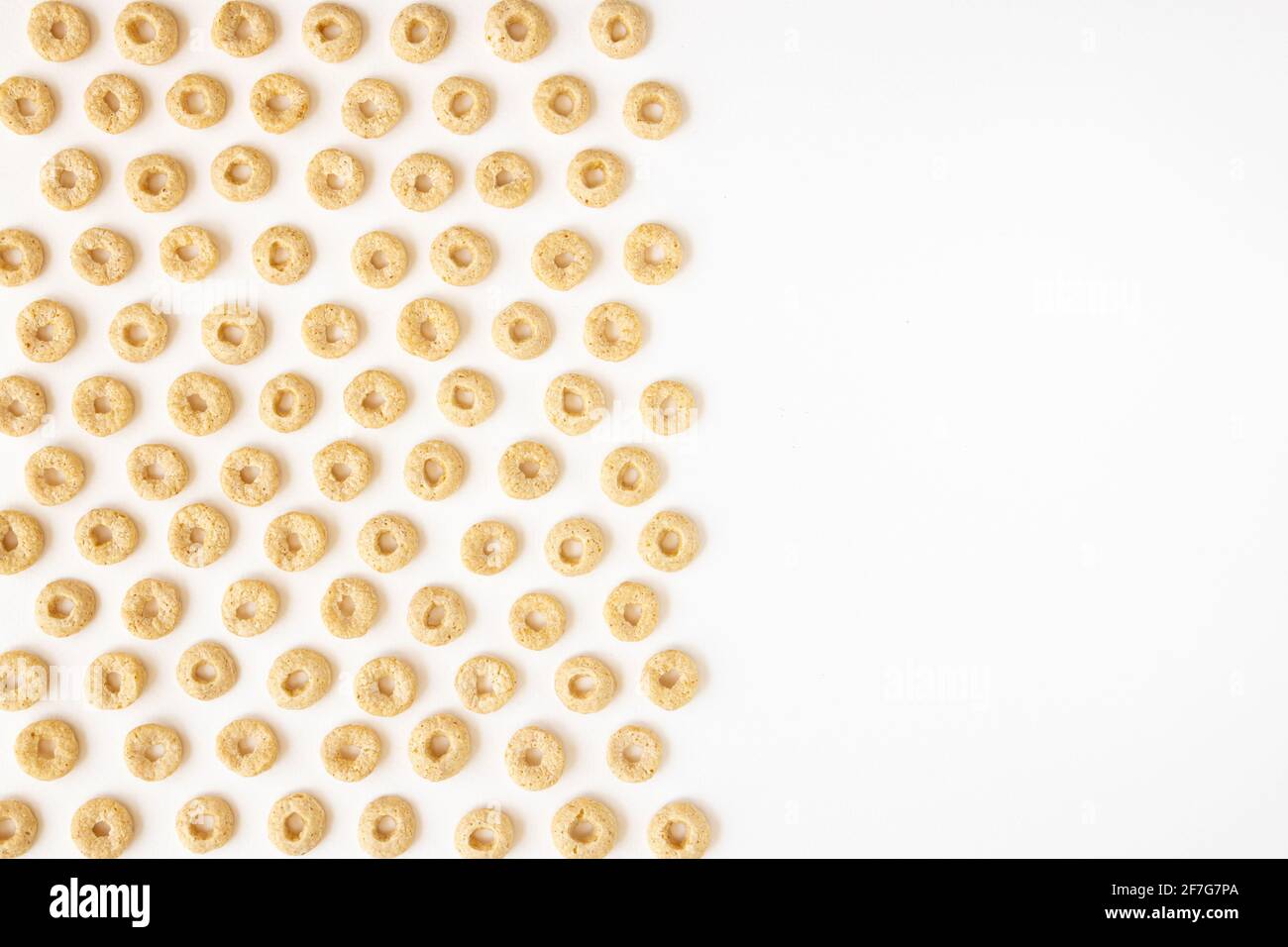 Breakfast cereal isolated on white background. Whole weat circular ...