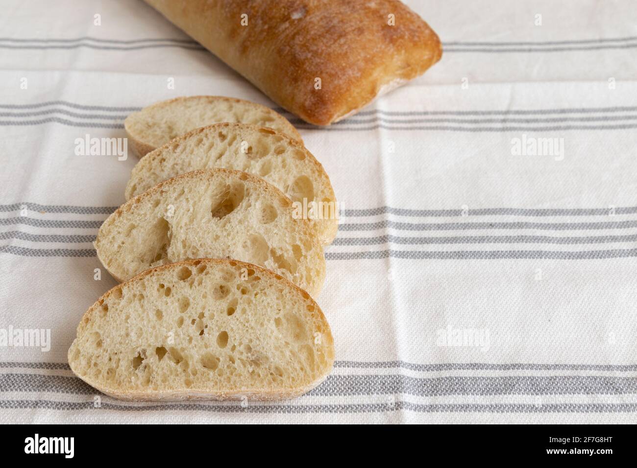 Italian ciabatta bread, food closeup.Fresh homemade bread. Unleavened ...