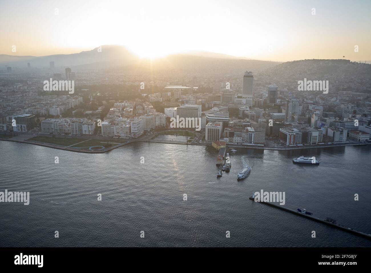 Aerial view sunrise over marina hi-res stock photography and images - Alamy