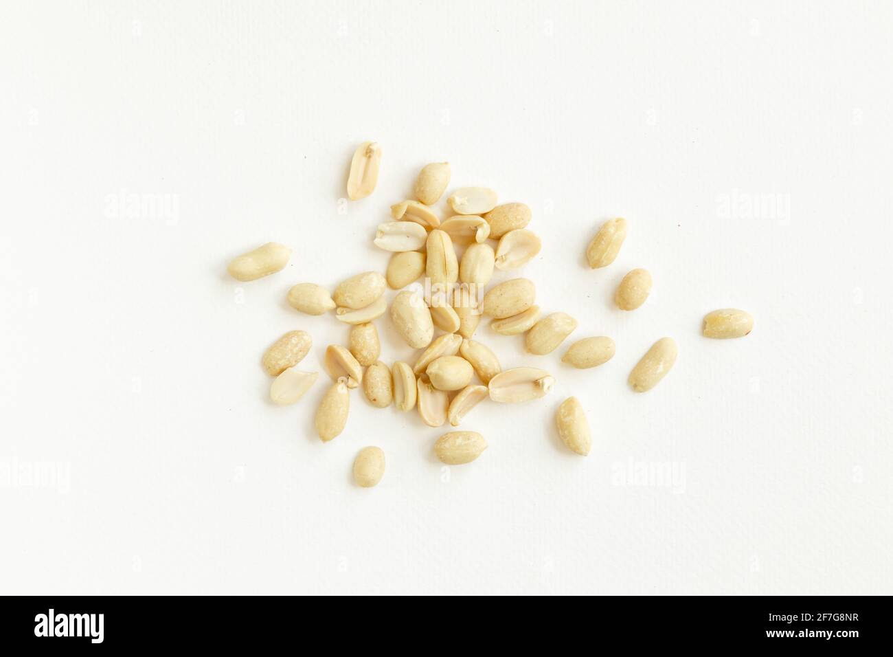 Group of peeled peanuts isolated on a white background, top view Stock ...