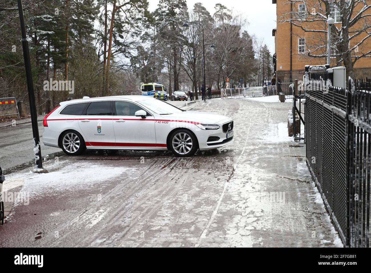 Police outside Linköping District Court.On Wednesday, an eight-week ...