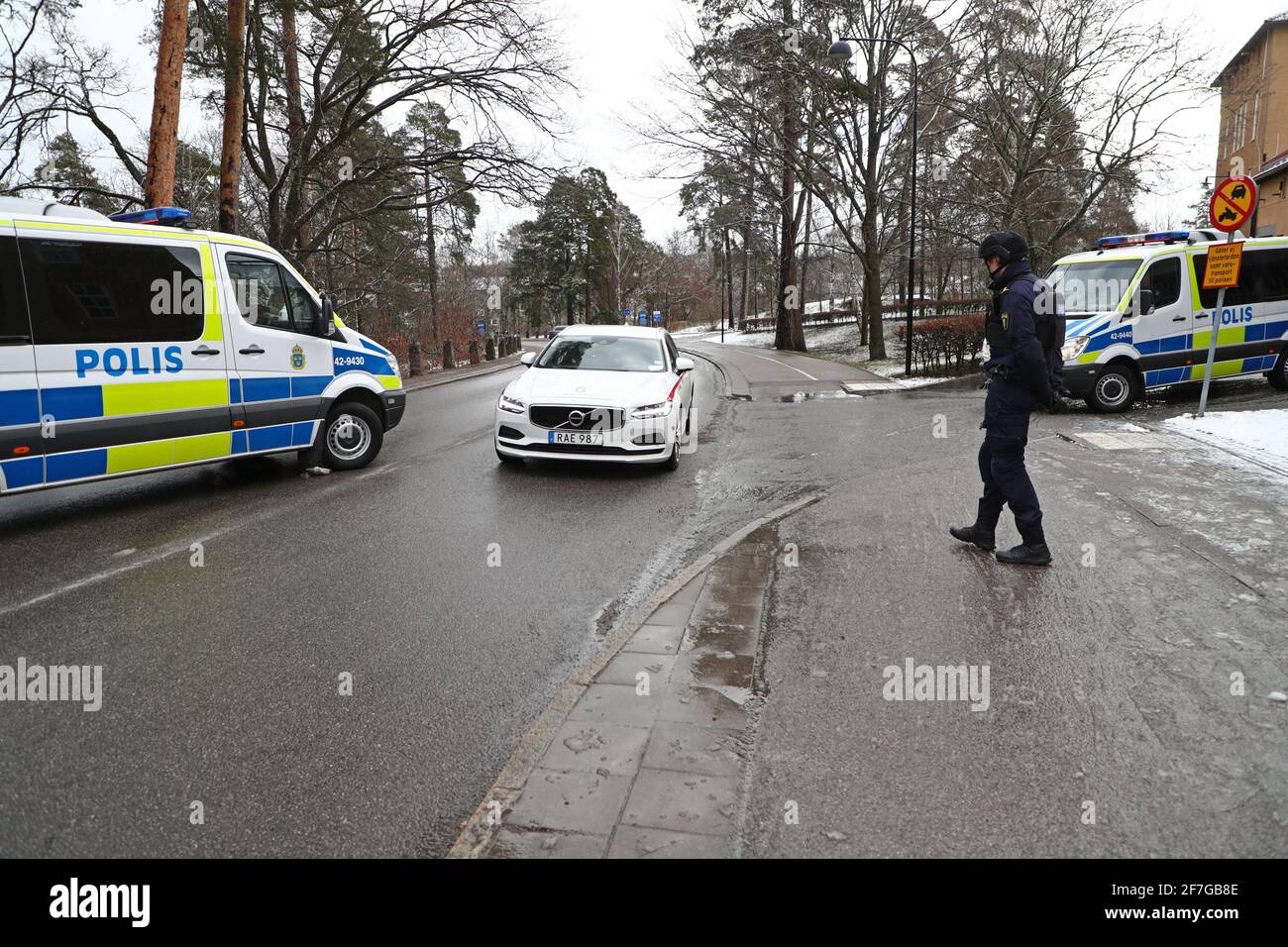 Police outside Linköping District Court.On Wednesday, an eight-week ...