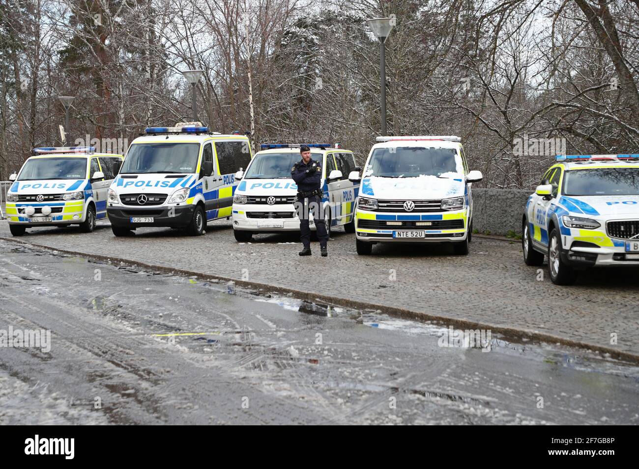 Police outside Linköping District Court.On Wednesday, an eight-week ...