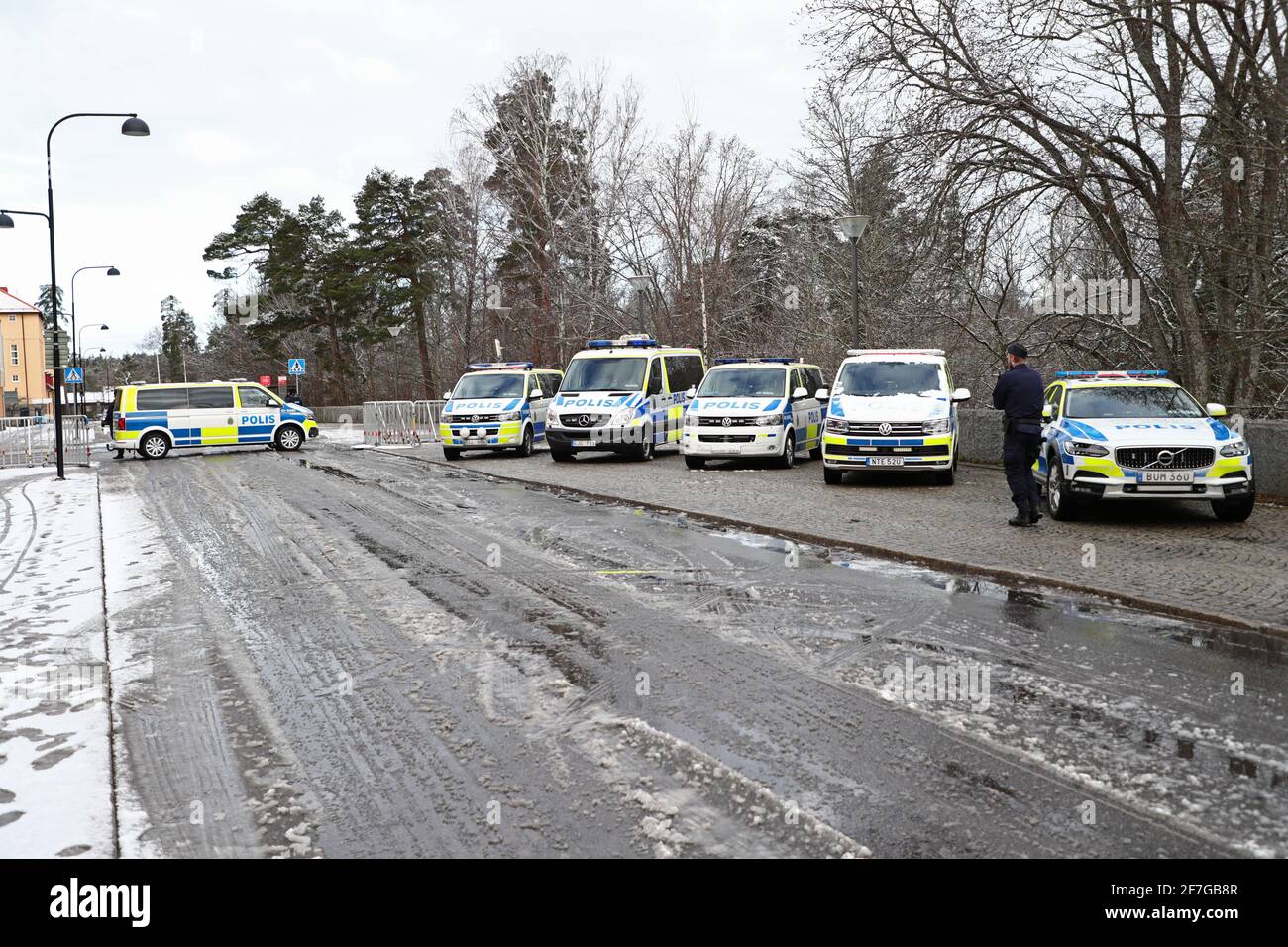 Police outside Linköping District Court.On Wednesday, an eight-week ...