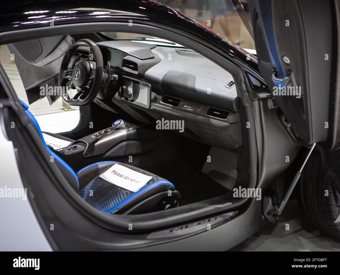 Bangkok, Thailand - April 4, 2021: Interior of supercar Maserati MC20 ...